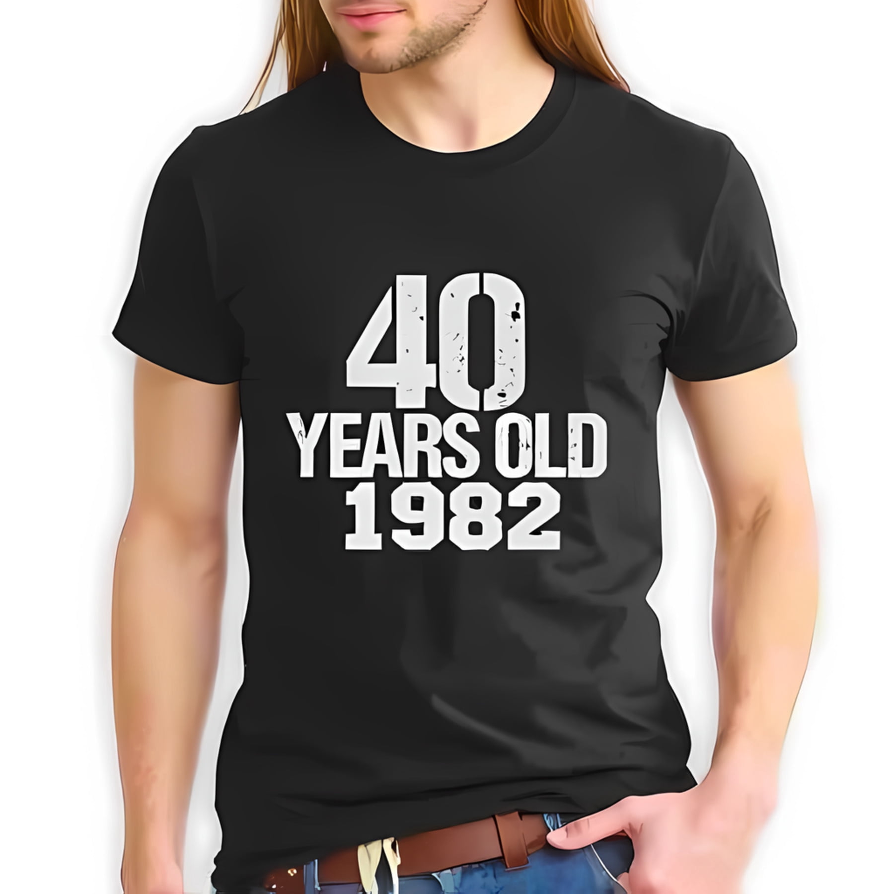Vintage 40 Years Old 1982 Cotton Short Sleeve T-Shirt - Graphic Design ...