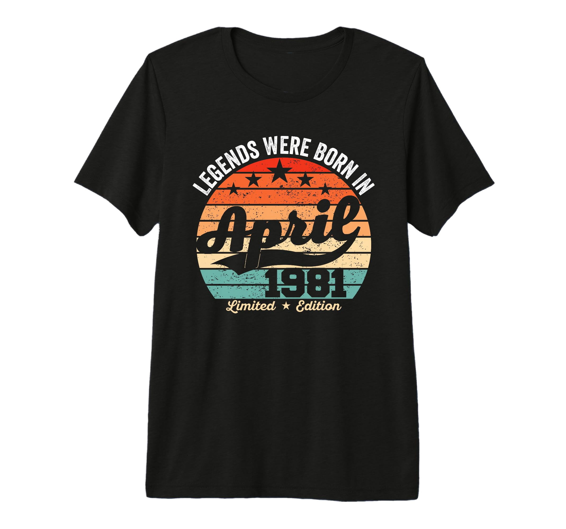 Vintage 45th Birthday Legends Were Born in April 1981 Graphic T-Shirt ...