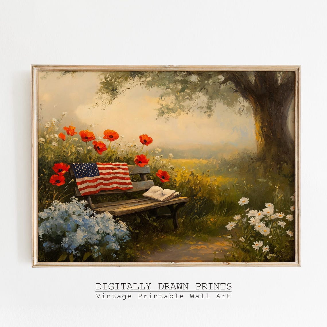 Vintage 4Th Of July Wall Art, American Flag, Independence Day Print ...