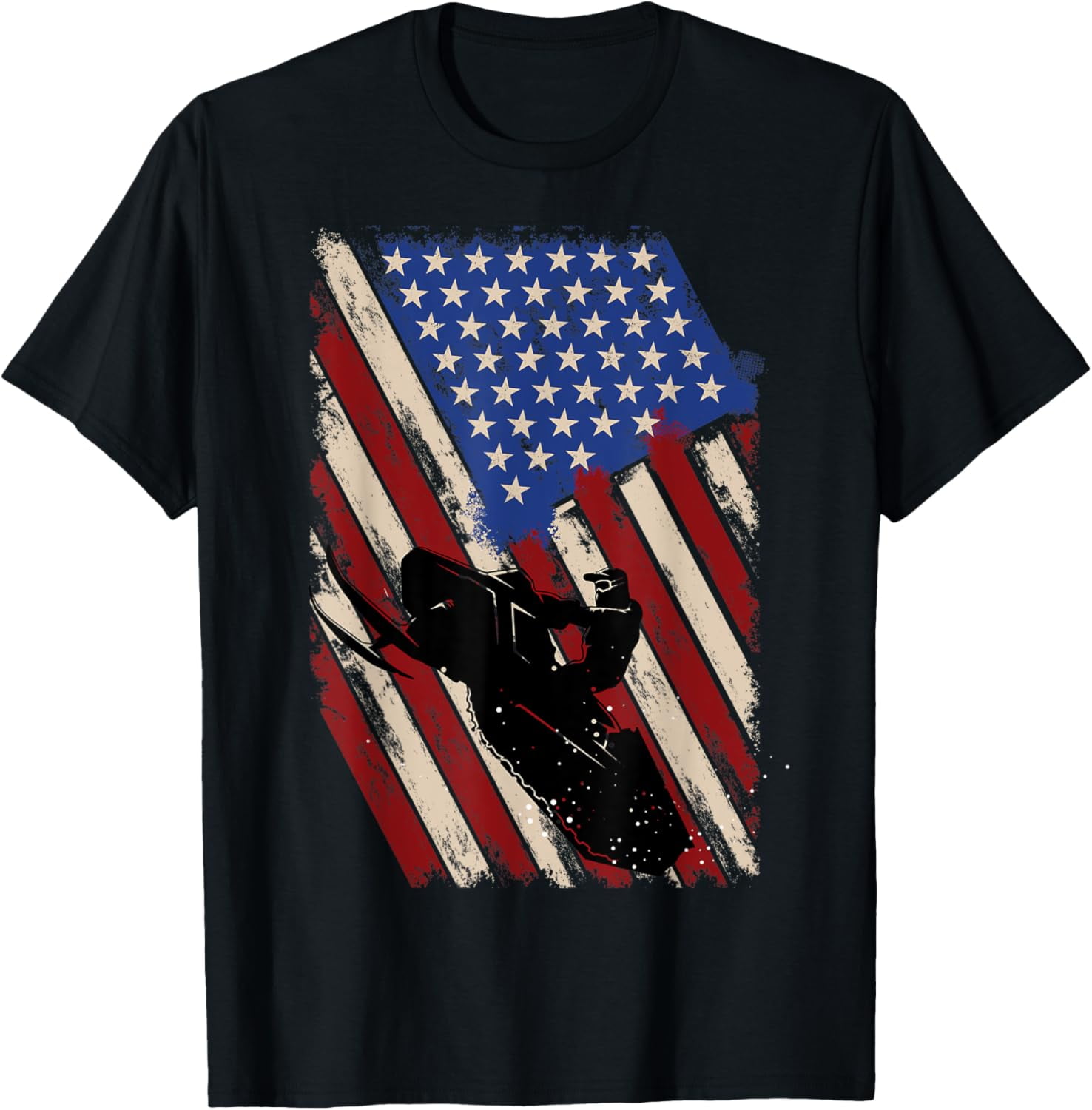 Vintage 4th Of July USA Flag Snow Mobile Snowmobile 2021 T-Shirt ...