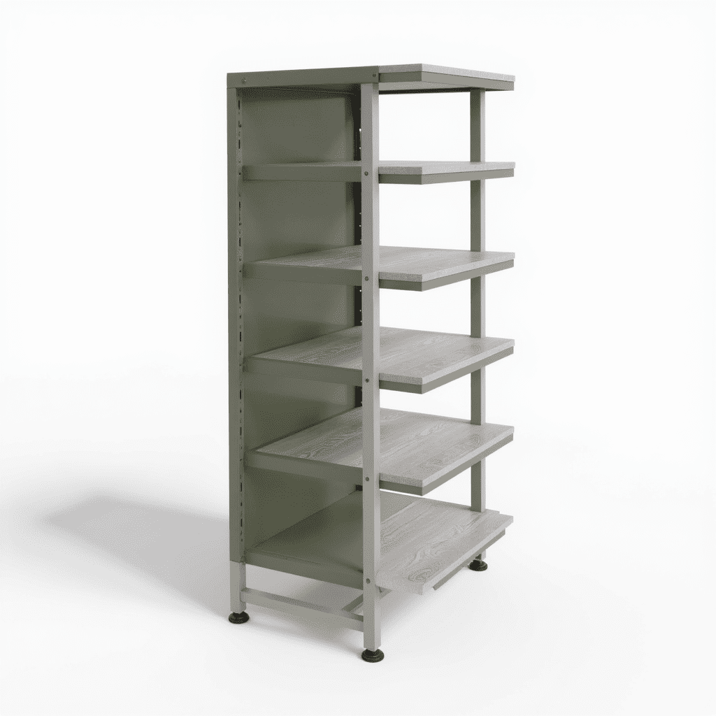 Vintage 5-Tier Industrial Bookshelf - Tall Standing Storage & Display ...