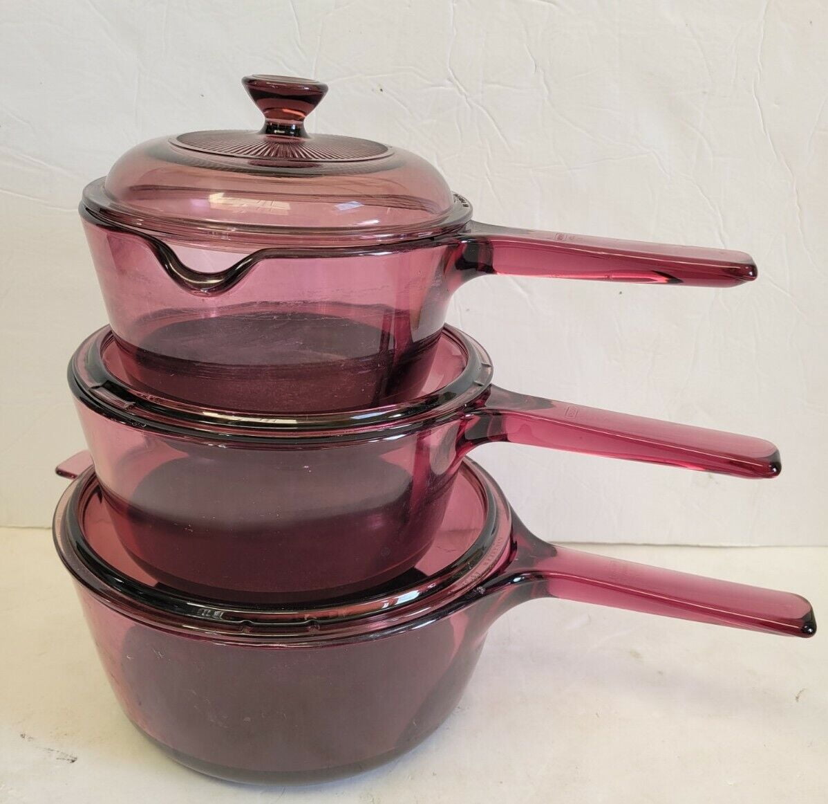 Vintage 6 Piece Set - Corning Visions Visionware Cranberry Sauce Pan ...