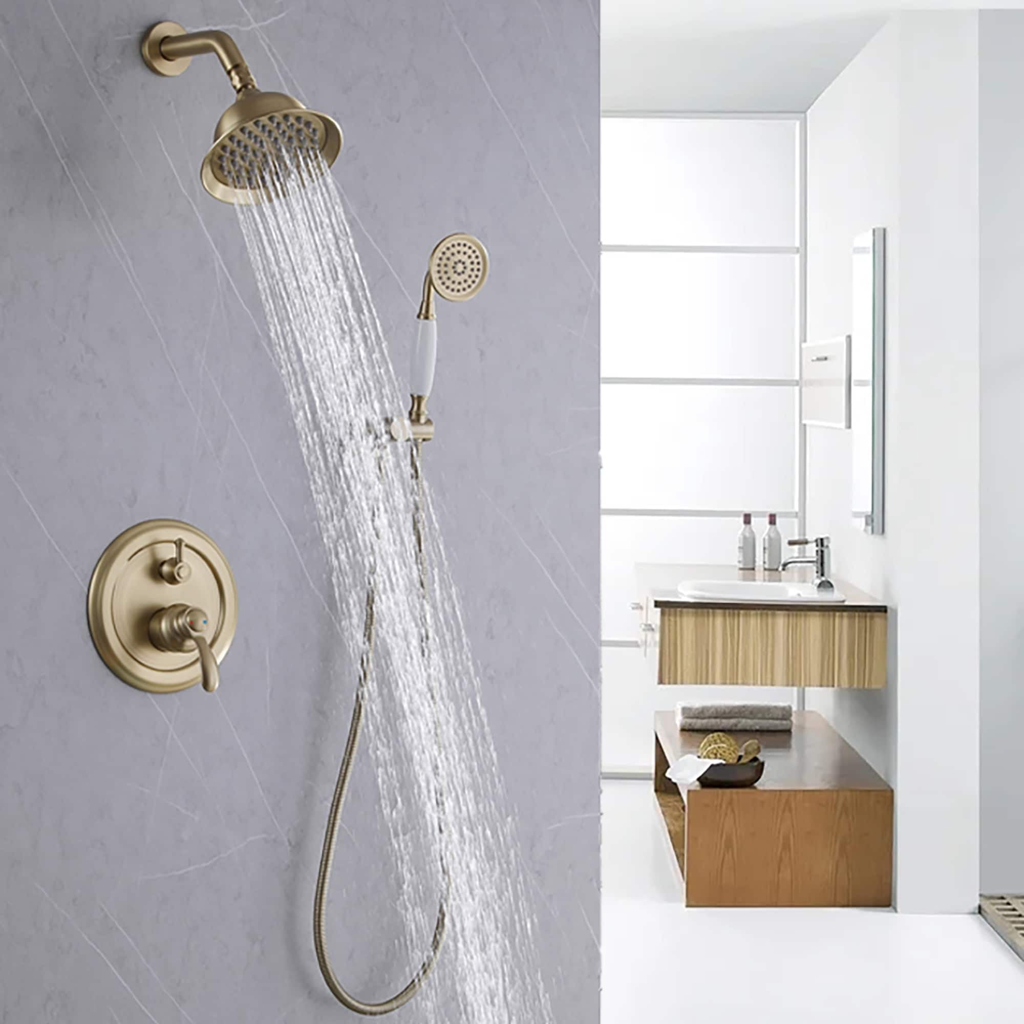 Vintage 6-in Round Complete Rainfall Shower System with Handheld ...