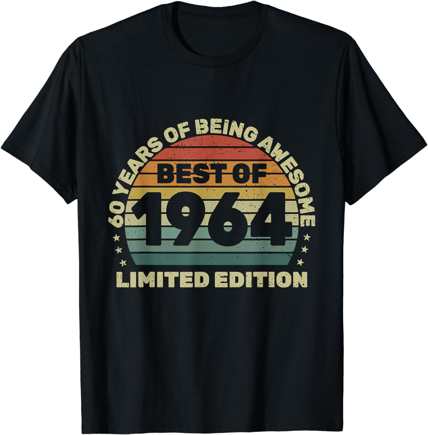 Vintage 60th Birthday Decorations Ideas For Men Funny 1964 T-Shirt ...