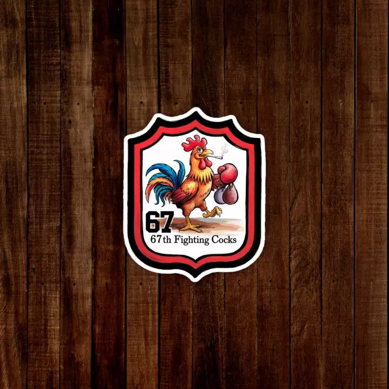 Vintage 67Th Fighting Cocks Military Unit Patch, Embroidered Rooster Emblemphone Decal Water ...