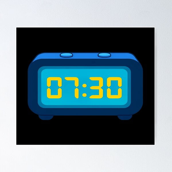 Vintage 7:30 Am Retro Table Clock Poster Wall Art, Modern Wall Decor ...