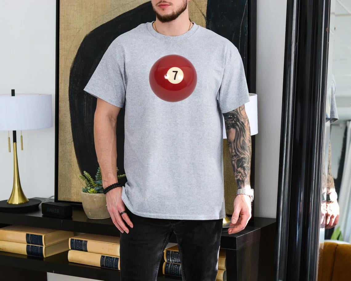 Vintage 7 Ball 90s Graphic Retro Billiard Y2K Lucky Unisex tee V41409 ...