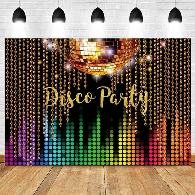 Vintage 70s 80s 90s Disco Party Backdrop Let's Glow Crazy Birthday ...