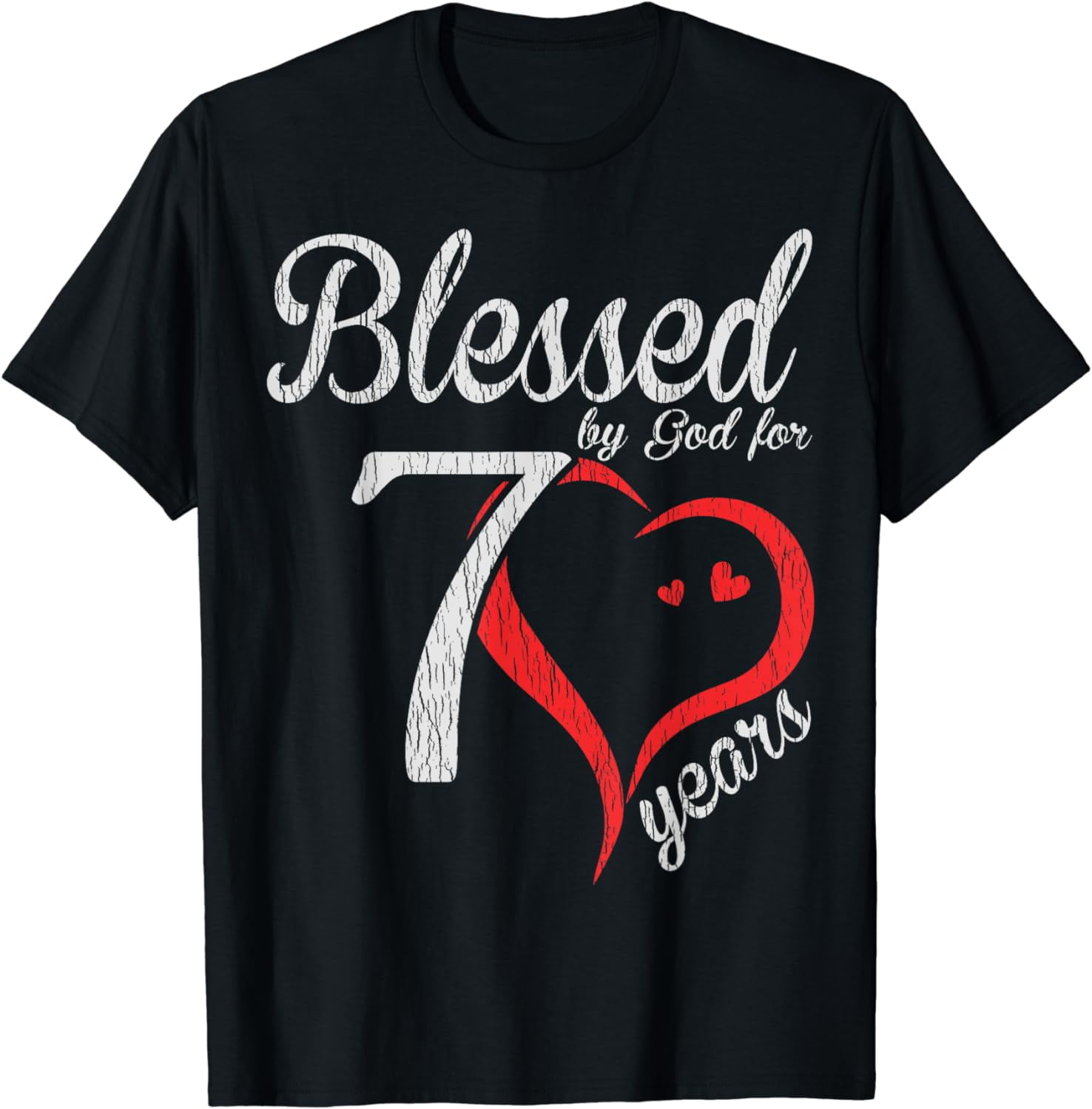 Vintage 70th Birthday Blessed By God, Happy Birthday Gift T-Shirt ...