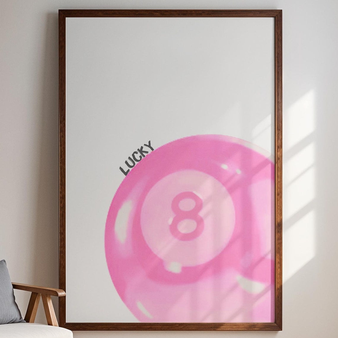 Vintage 8 Ball Print, Lucky Pool Ball Wall Art, Retro Hand Drawn Poster ...