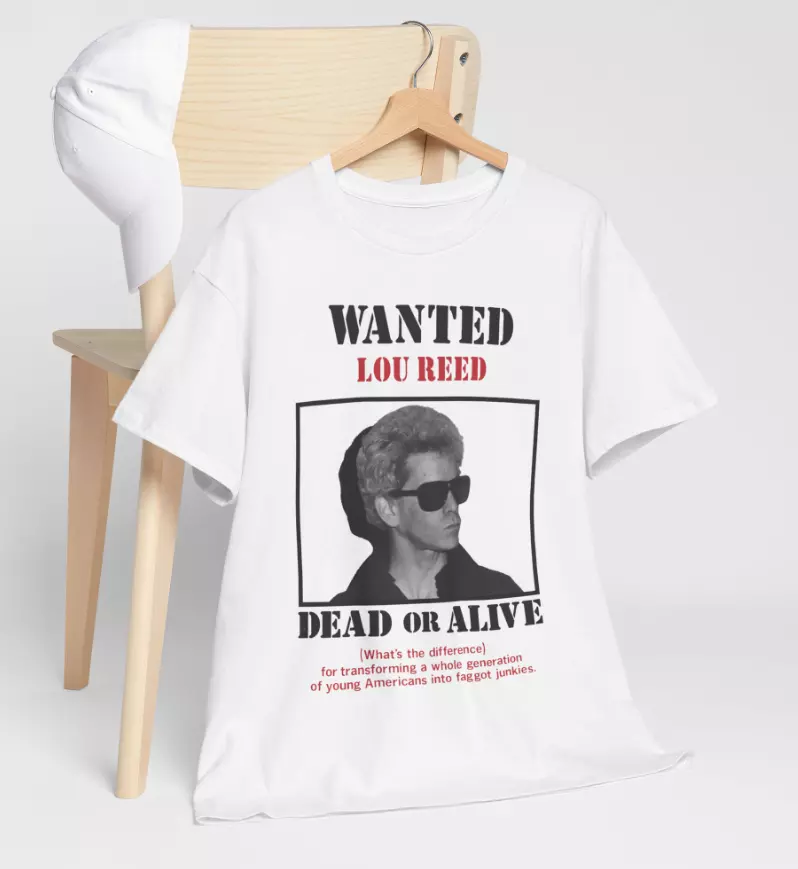 Vintage 80's Wanted Lou Reed Shirt Short Sleeve - Walmart.com