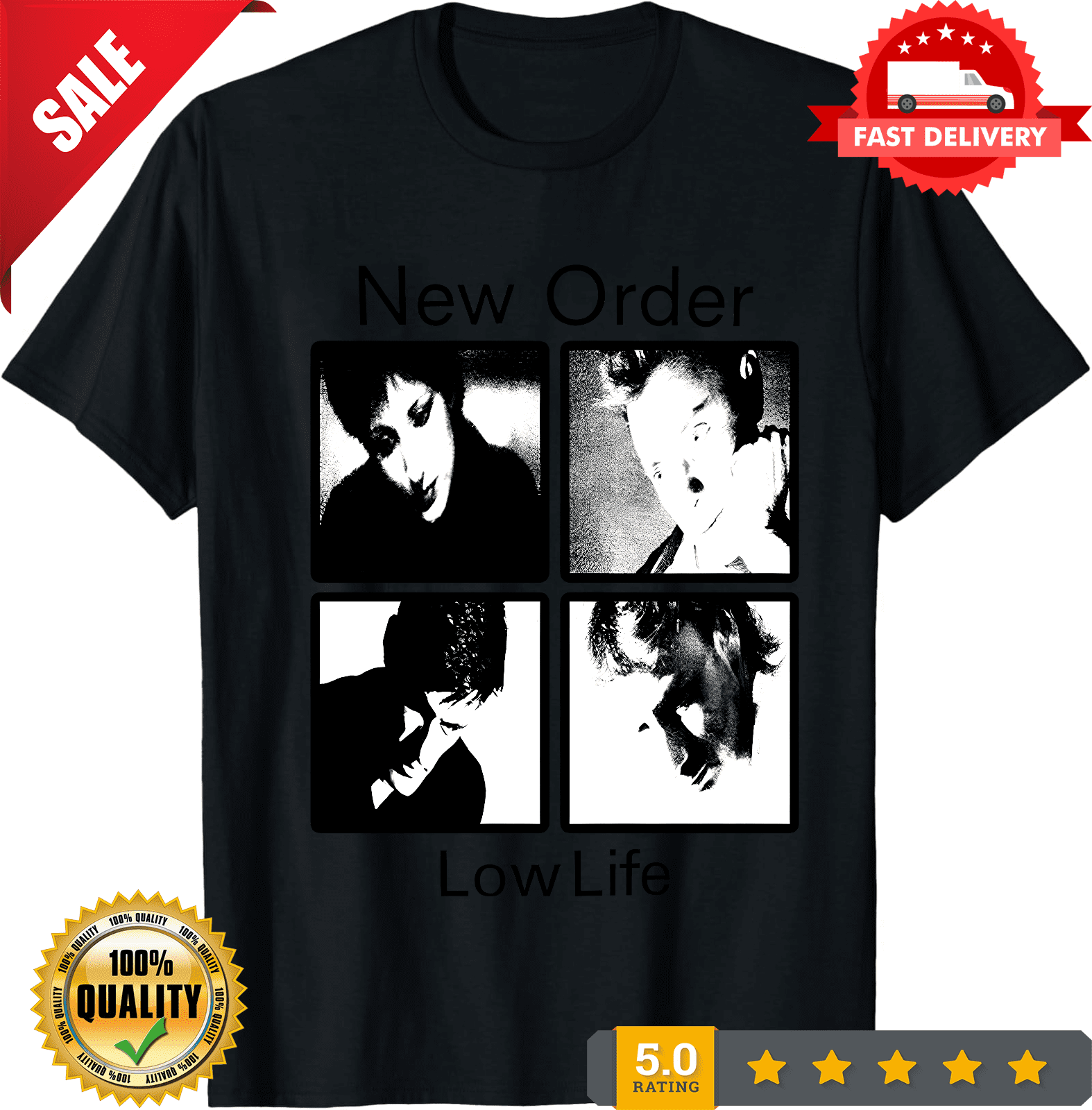 Vintage 80s New Order Band T-shirt, LIMITED EDITION-TH62942 - Walmart.com
