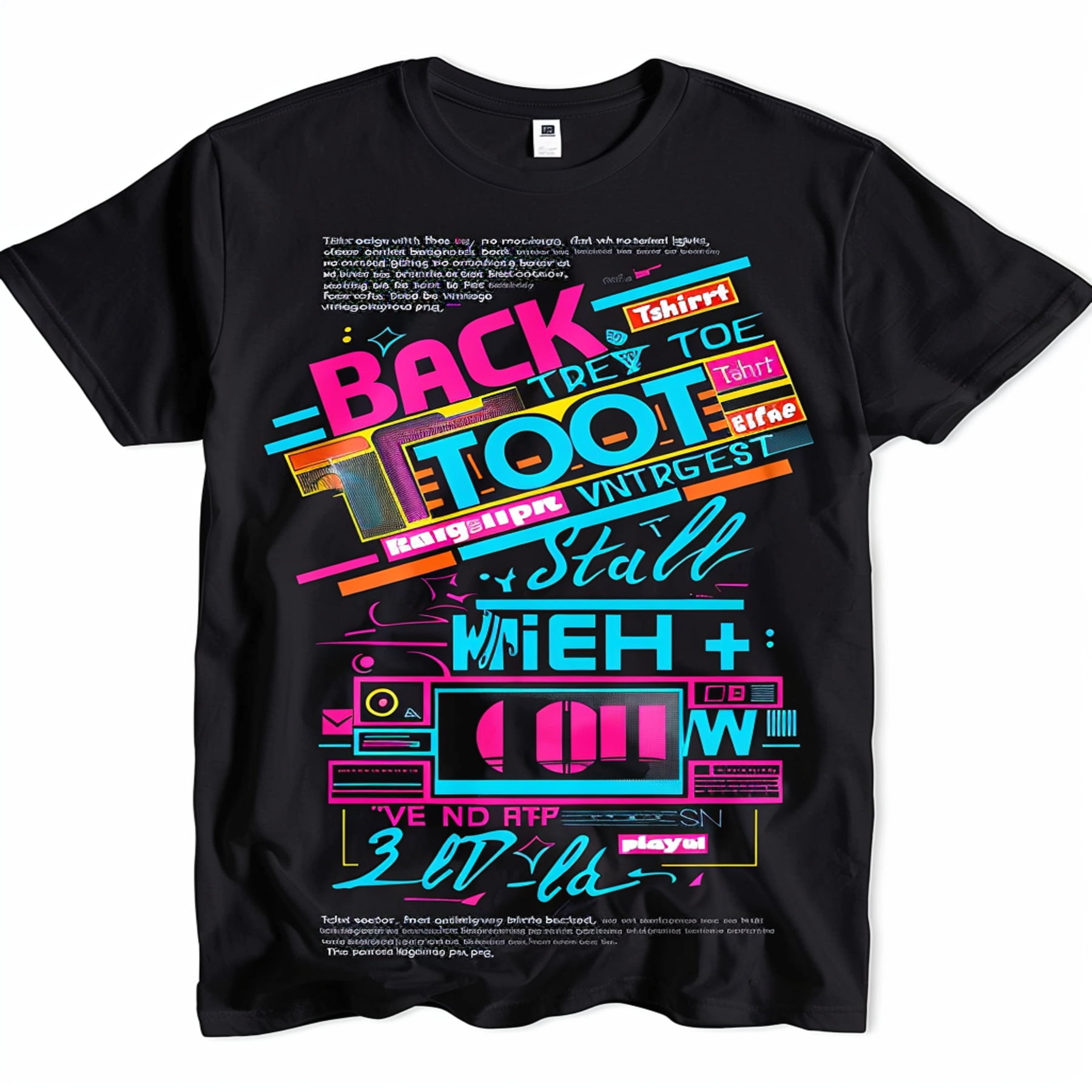 Vintage '80s Retro Back to School TShirt with VHS Graphics & Neon ...
