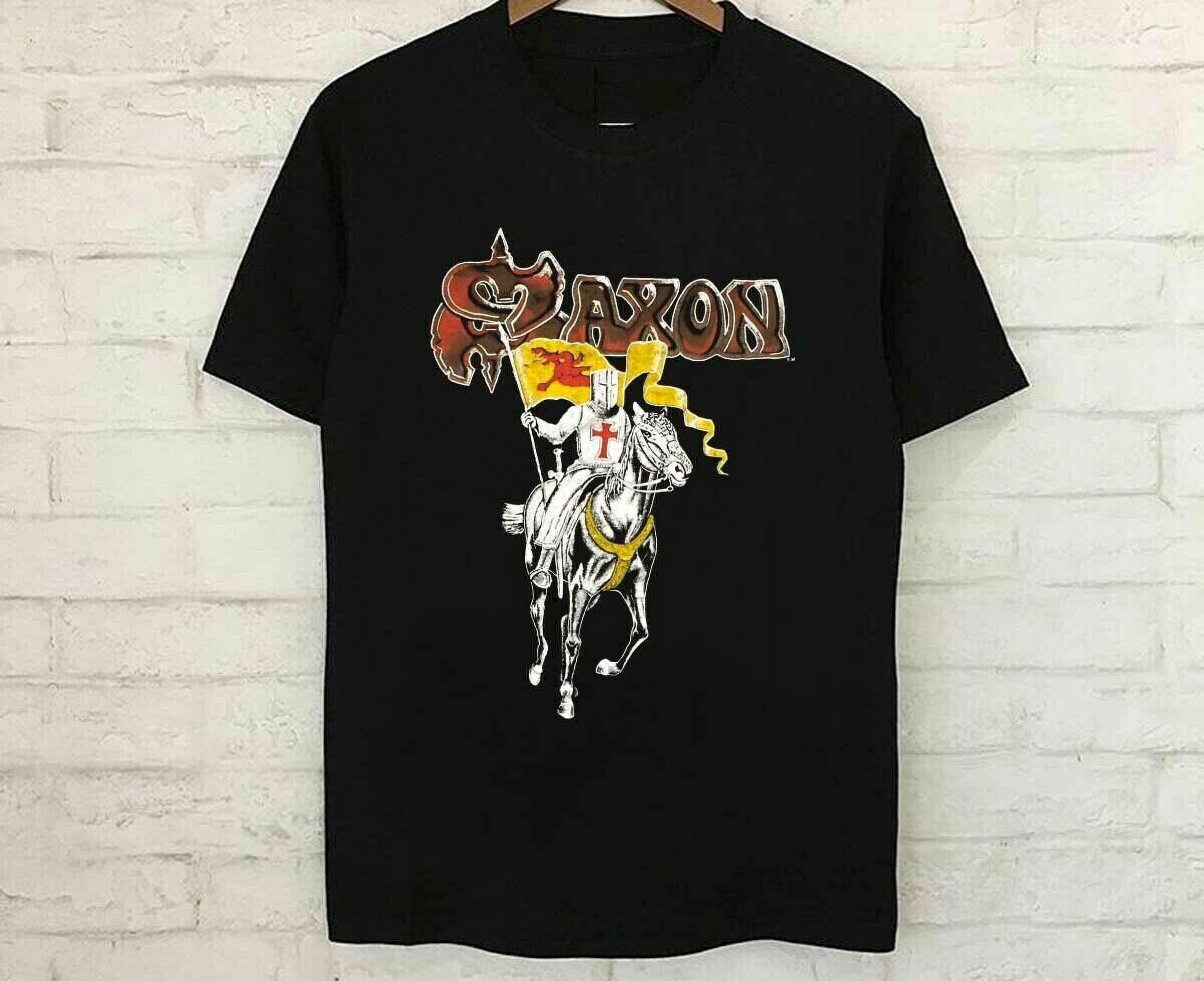 Vintage 80s SAXON Crusader 1984 Tour concert Black All Size Shirt ...