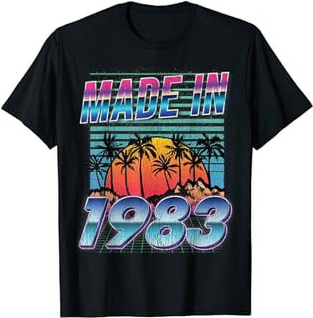 Vintage 80s Vibes Made In 1983 80s Aesthetic 38th Birthday T-Shirt ...