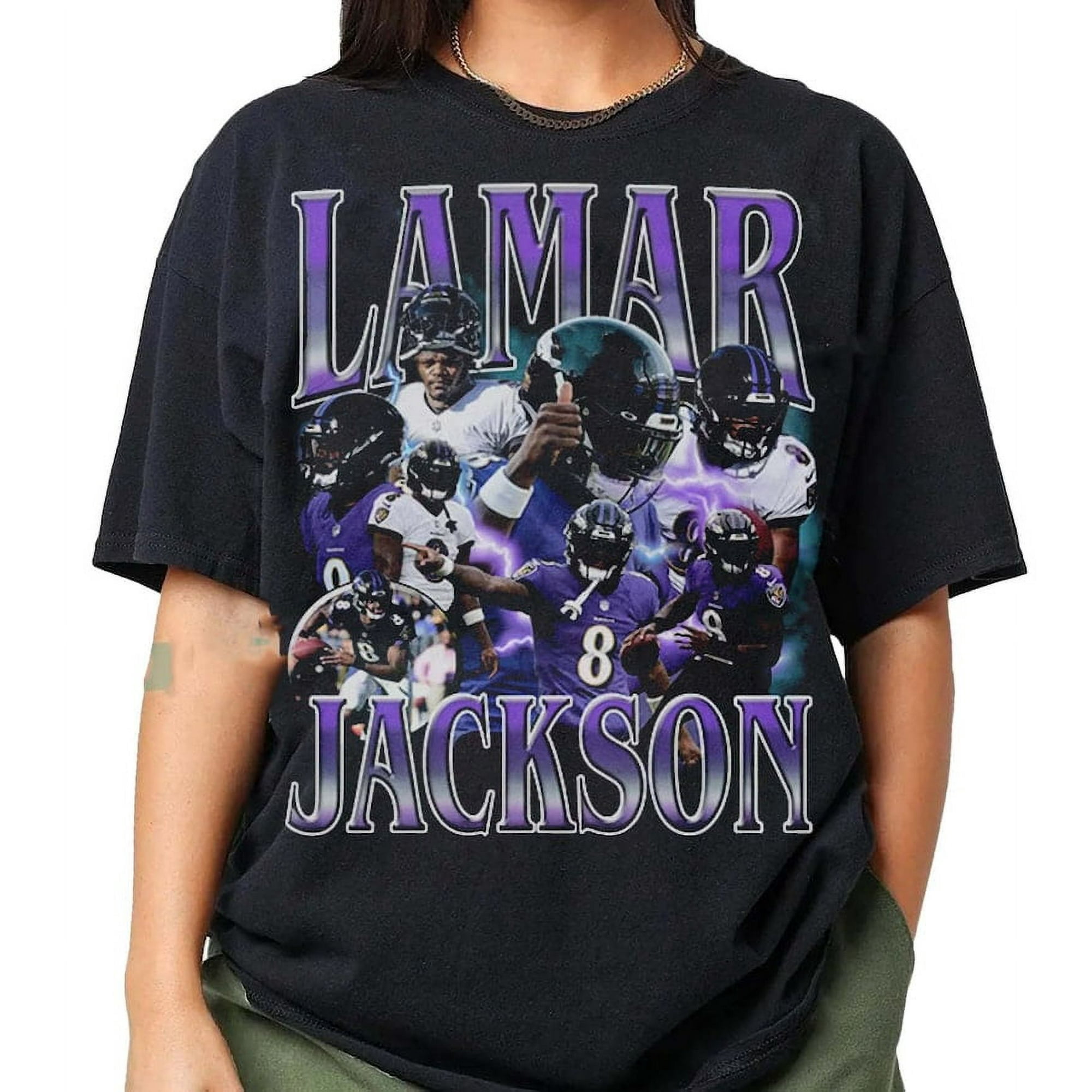 Vintage 90S Lamar Jackson T-Shirt, Football Gift For Fan, American Football Shirt, Classic 90S ...