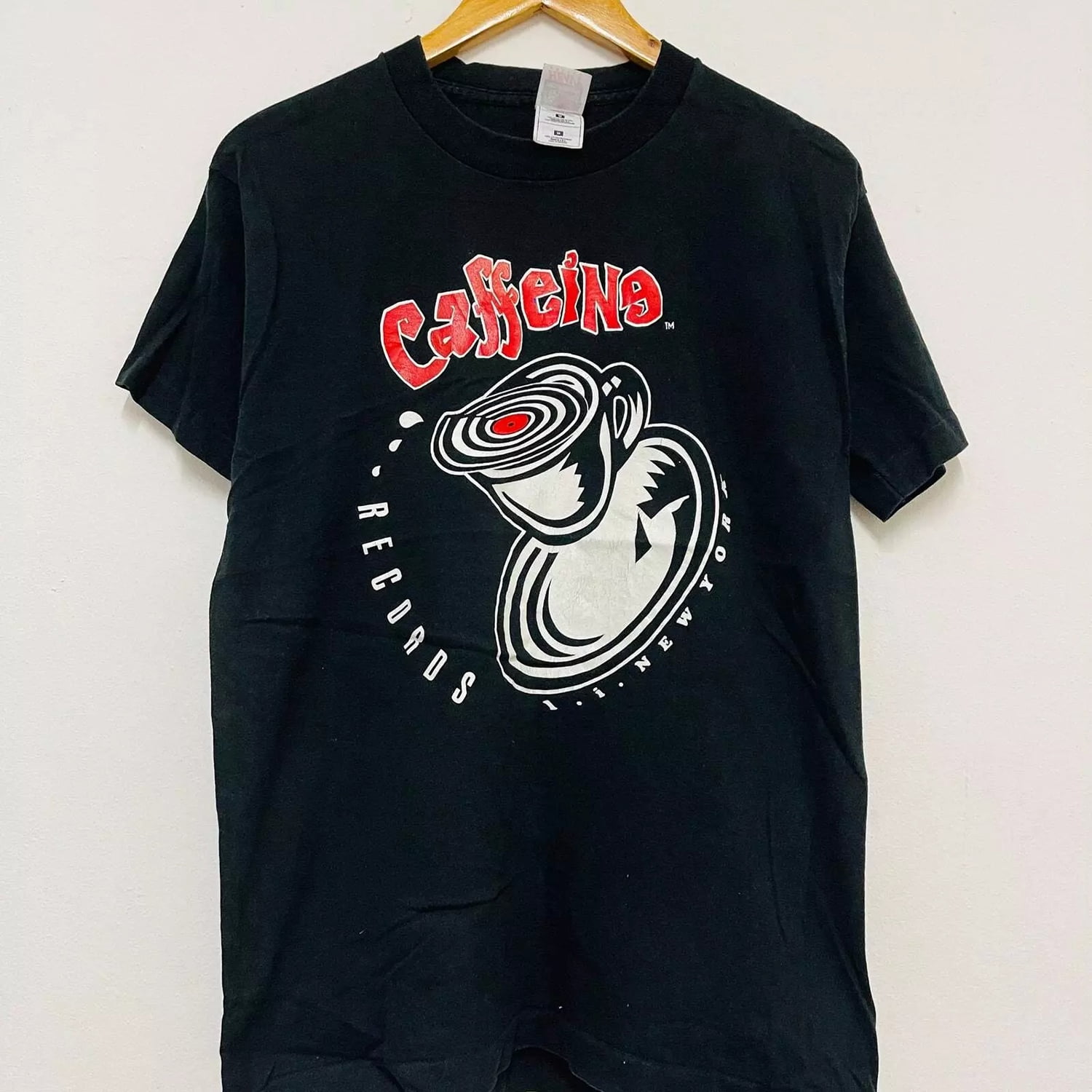 Vintage 90s Caffeine Records “ Trance Music Records Label T-Shirt ...