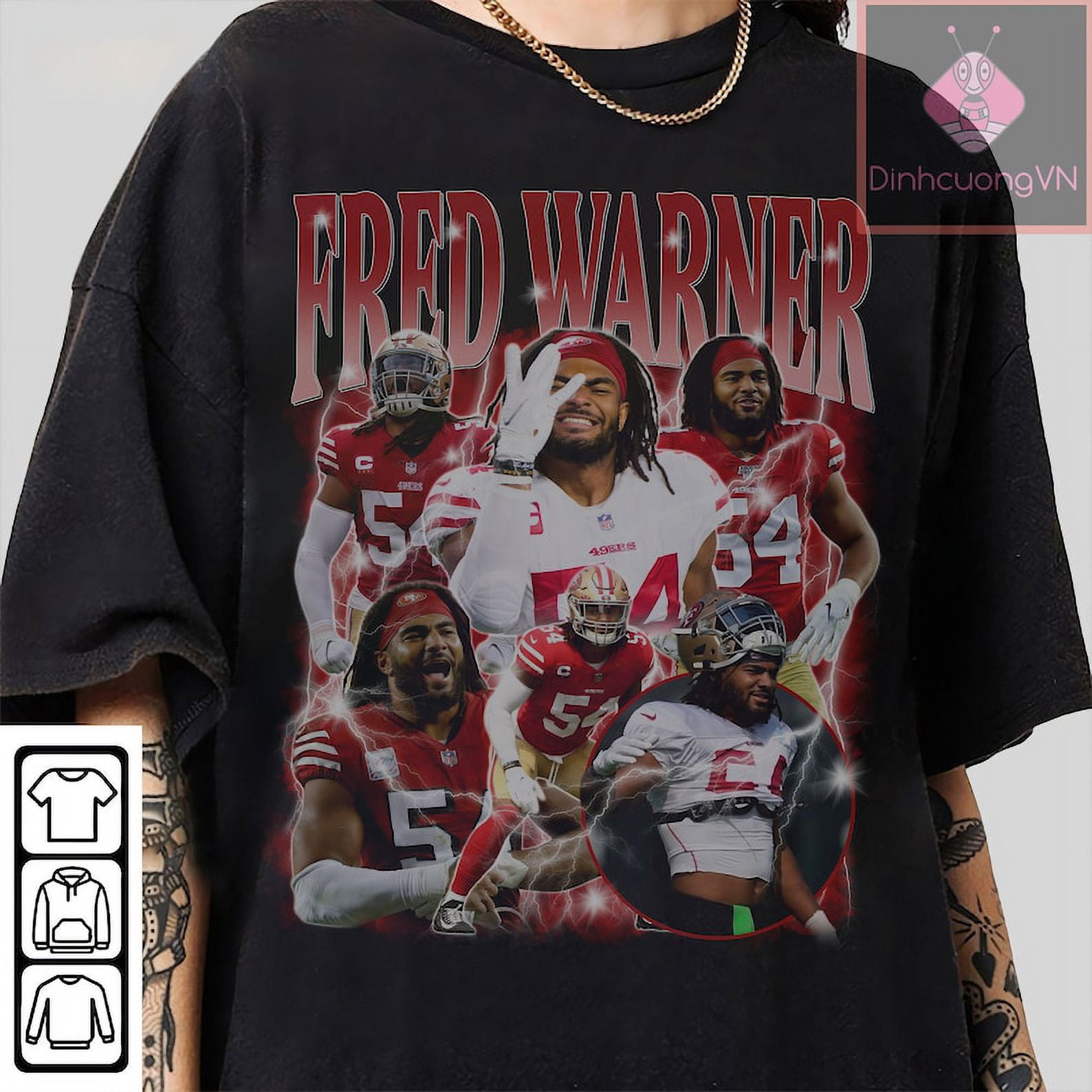 Vintage 90s Graphic Style Fred Warner T-Shirt, Fred Warner shirt, Retro ...