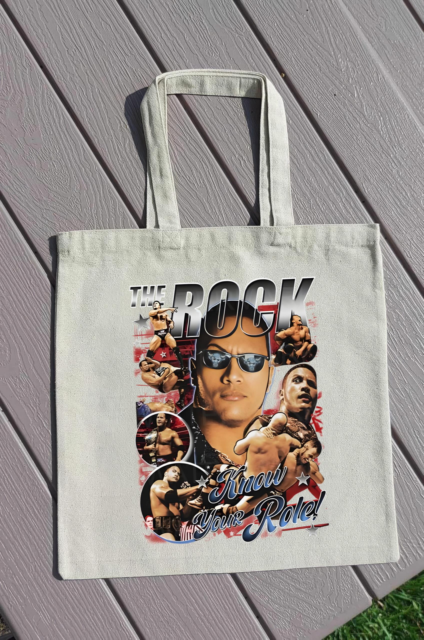 Vintage 90s Graphic Style The Rock Johnson Tote Bag, Dwayne Johnson ...
