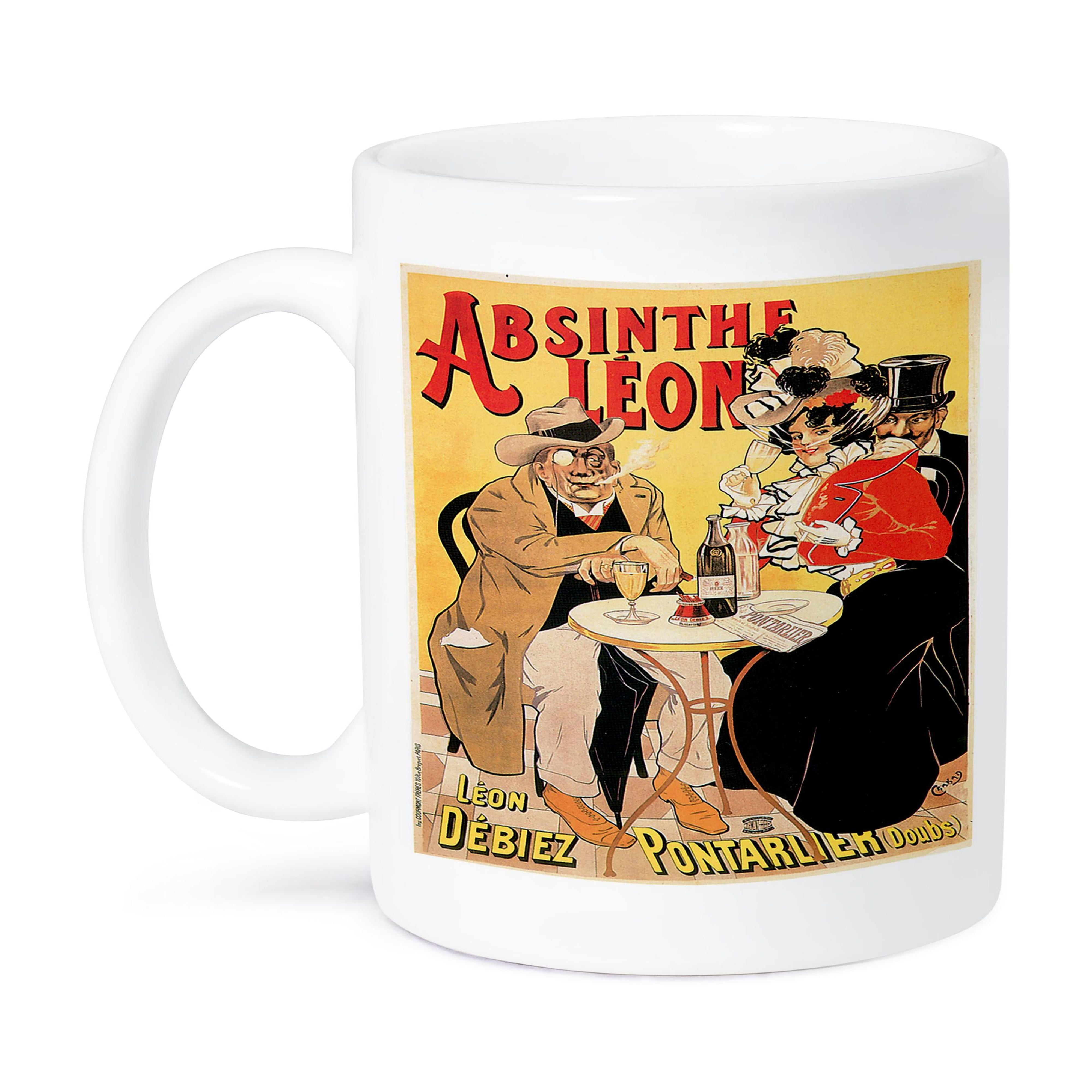 3dRose, Vintage Absinthe Leon French Wine Advertising Poster, 15oz Mug ...