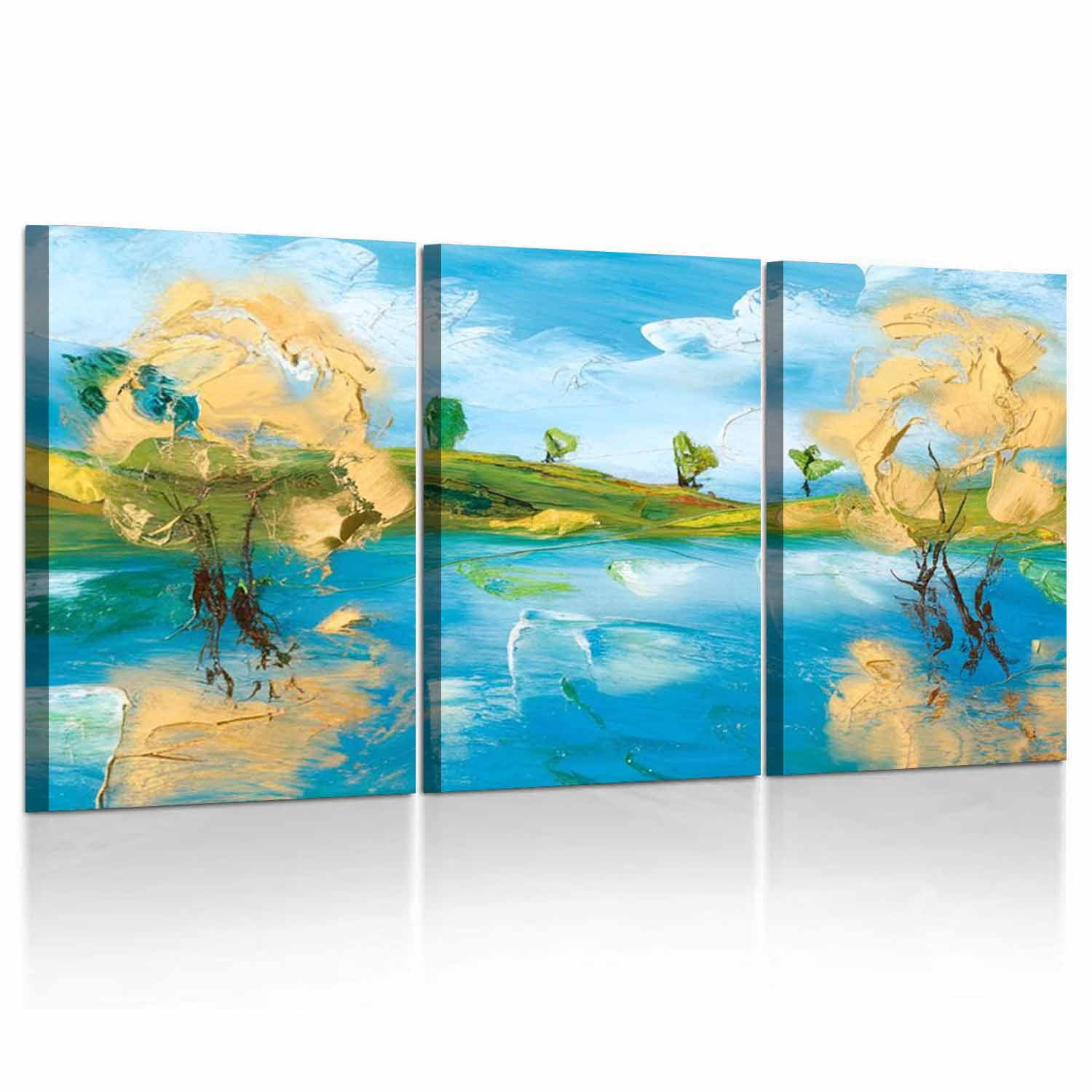 Vintage Abstract 3 Panels Modern Canvas Wall Art Print for Bedroom ...