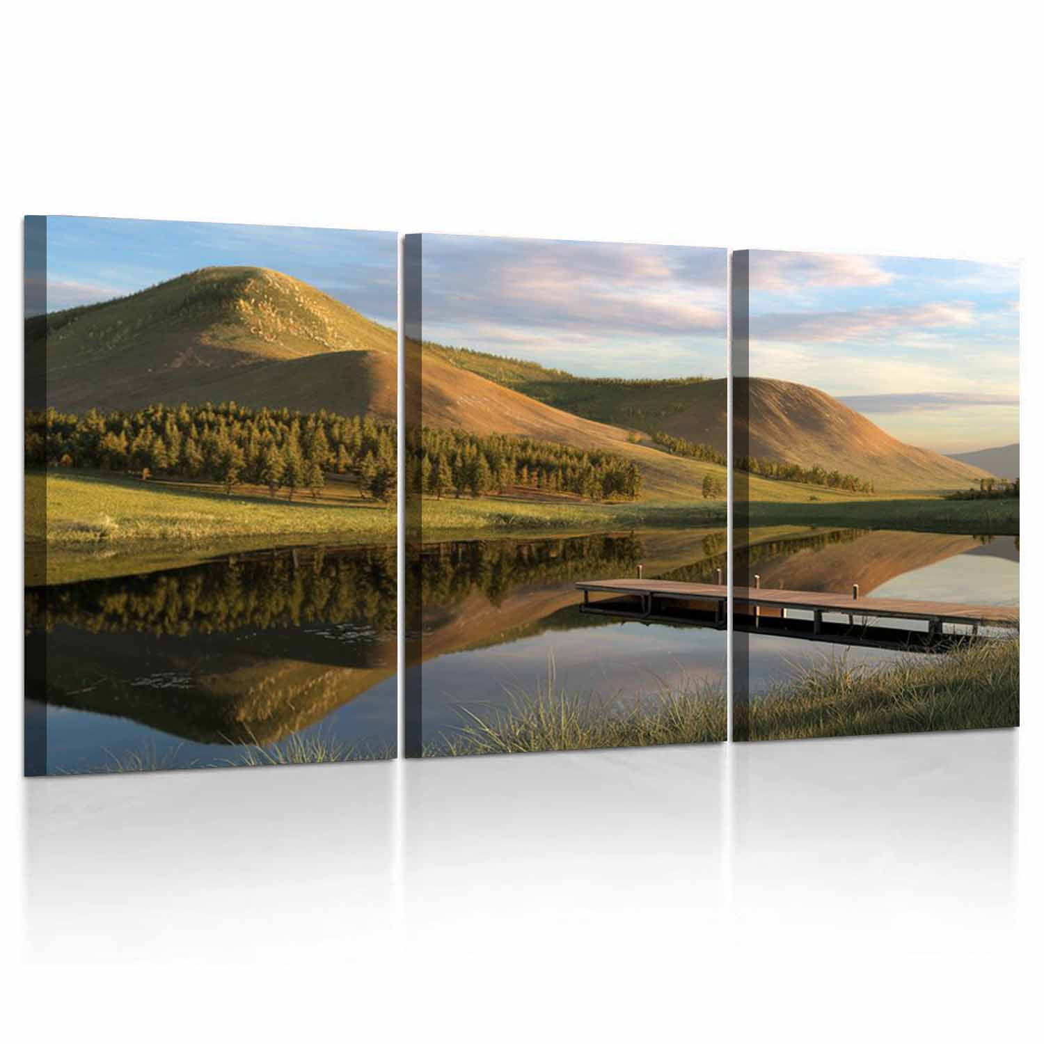 Vintage Abstract 3 Panels Modern Canvas Wall Art Prints for Bedroom ...
