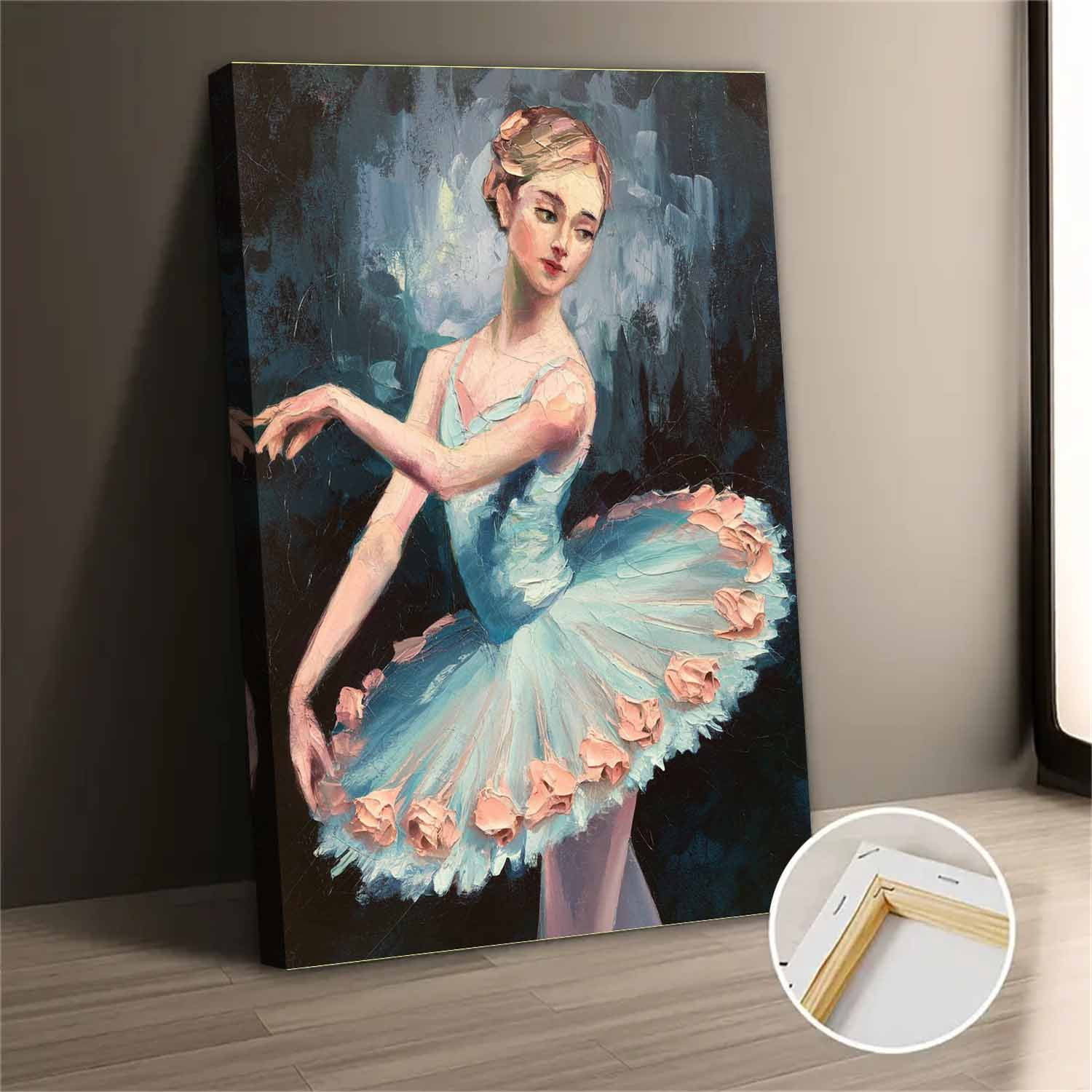 Vintage Abstract Ballet Dancer Canvas Wall Art Print for Bedroom Living ...