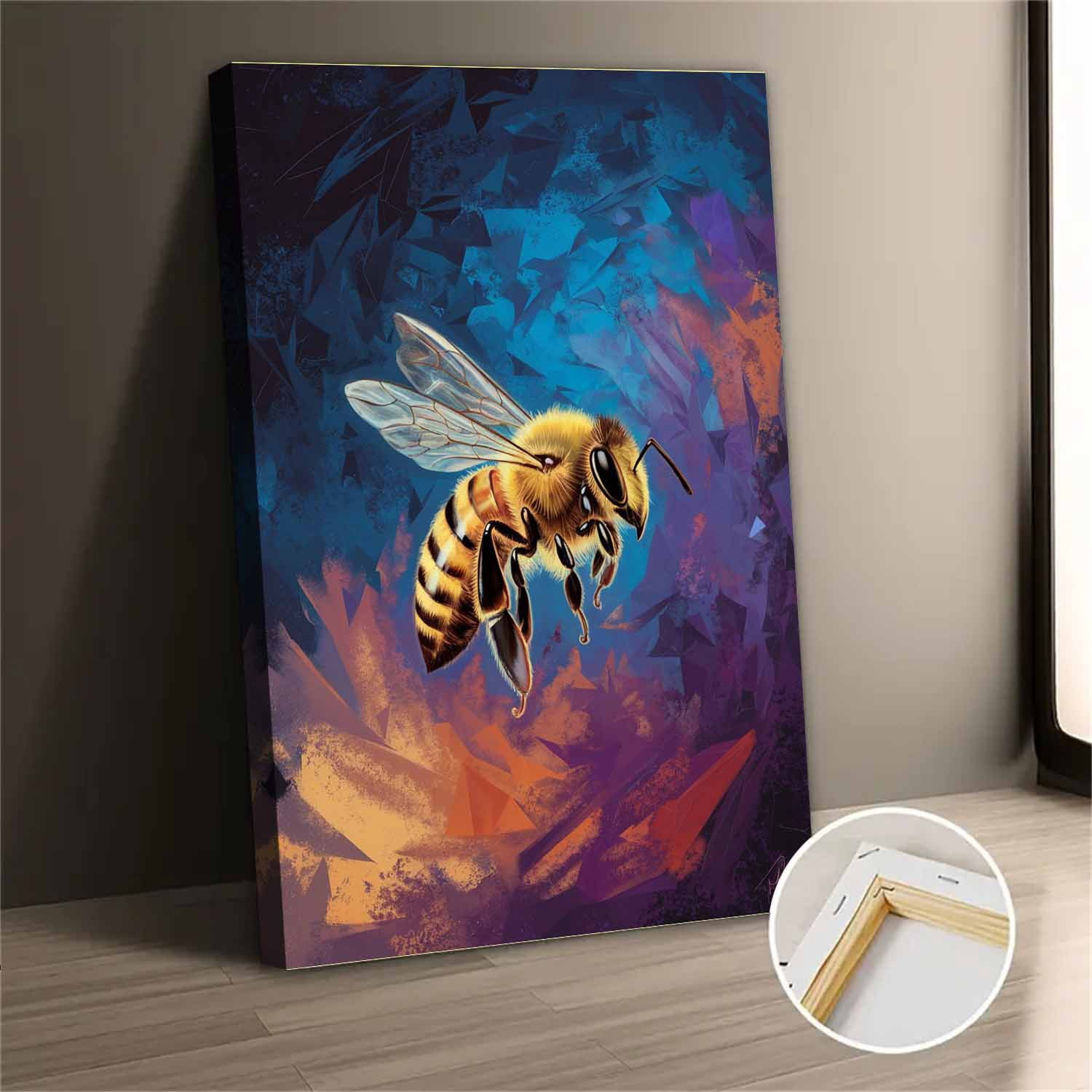 Vintage Abstract Bee Canvas Wall Art Print For Bedroom Living Room Home ...