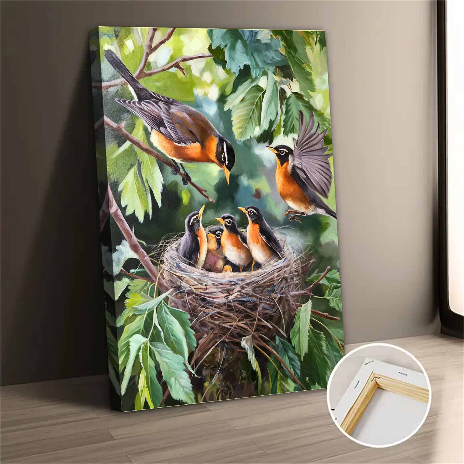 Vintage Abstract Bird Nest Canvas Wall Art Paintings for Bedroom Living ...
