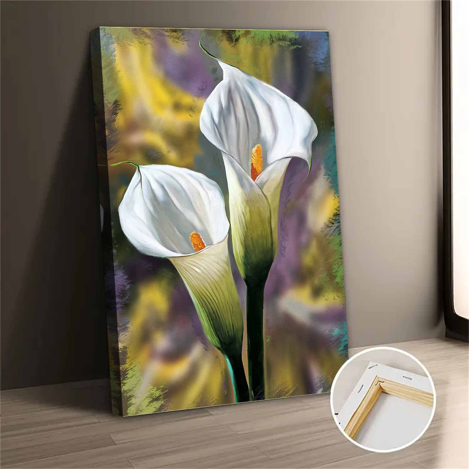 Vintage Abstract Calla Lily Canvas Wall Art Print for Bedroom Living ...