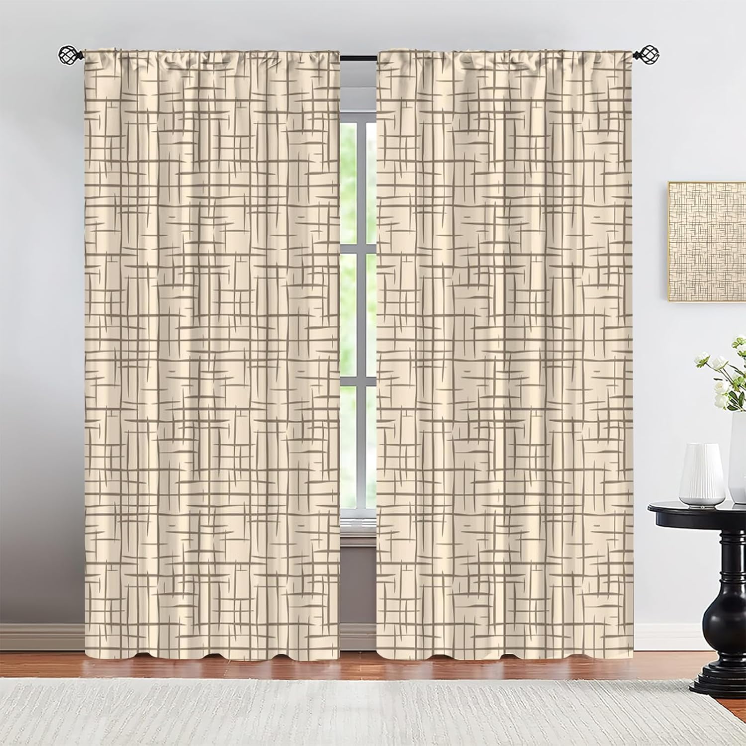 Vintage Abstract Grunge Art Kids Curtains for Room Window Privacy ...