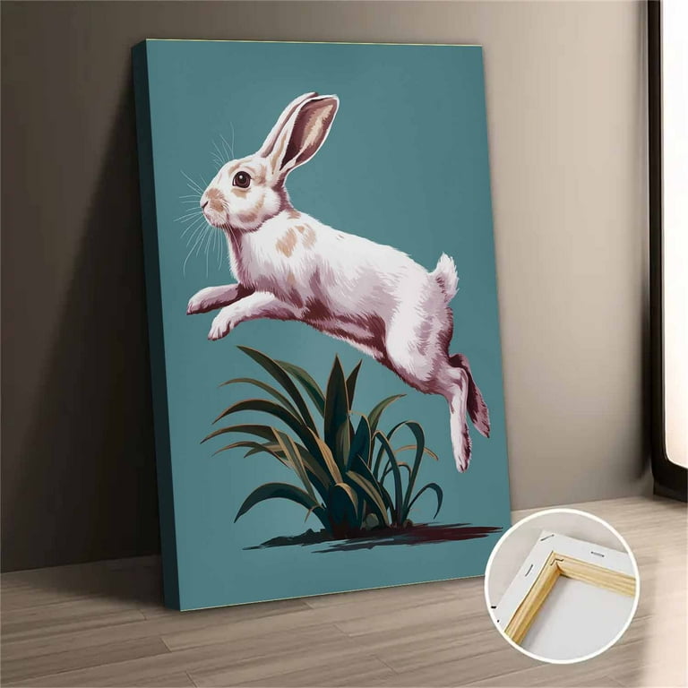 jumping hare art