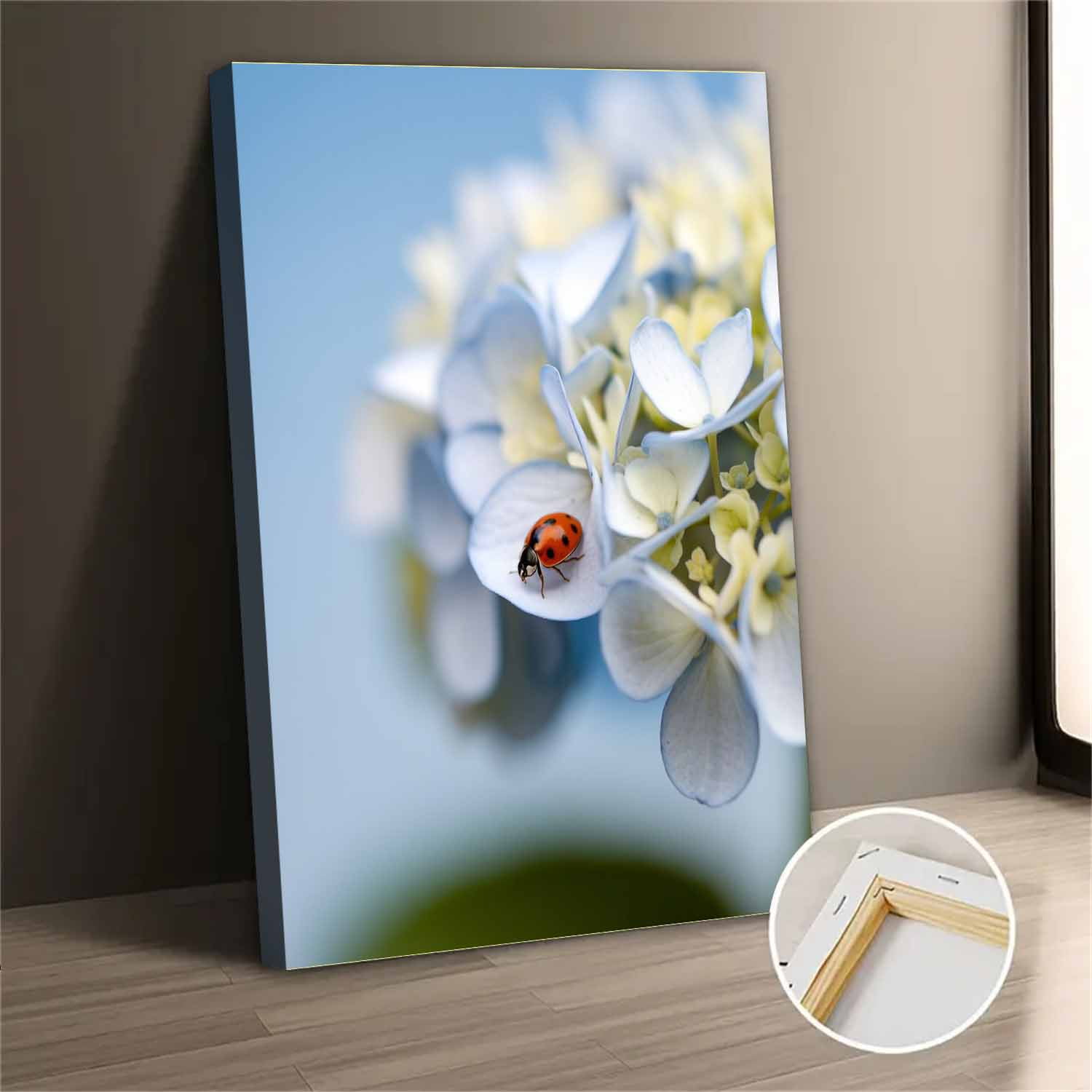 Vintage Abstract Ladybug Flower Canvas Wall Art Prints for Bedroom ...