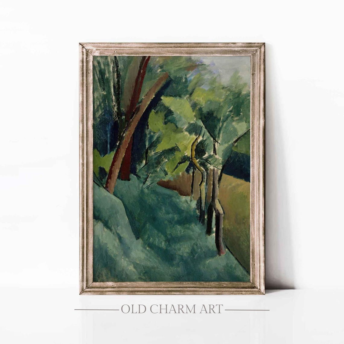 Vintage Abstract Landscape Poster: Country Cottage Wall Art, Unframed ...