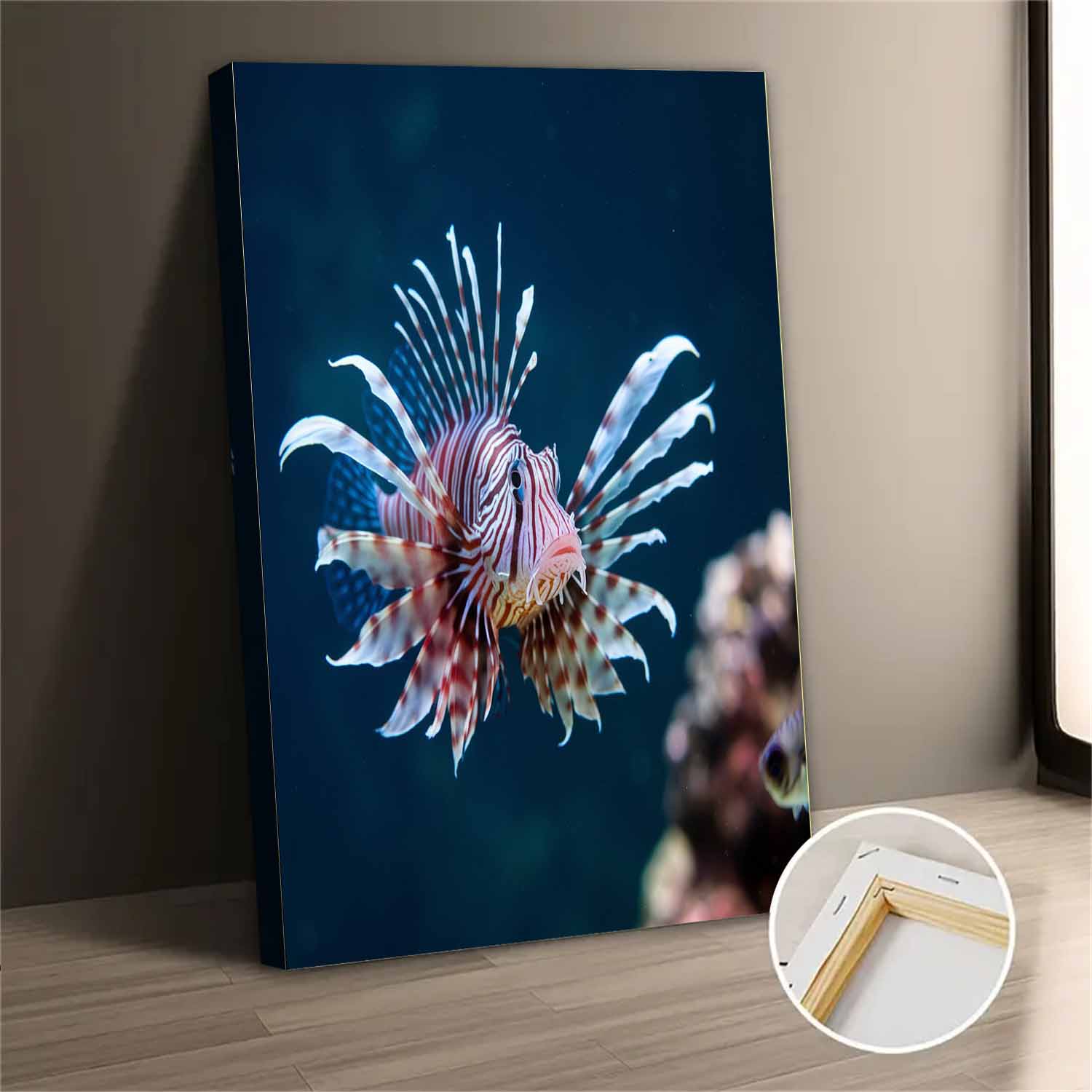 Vintage Abstract Lionfish Canvas Wall Art Print for Bedroom Living Room ...