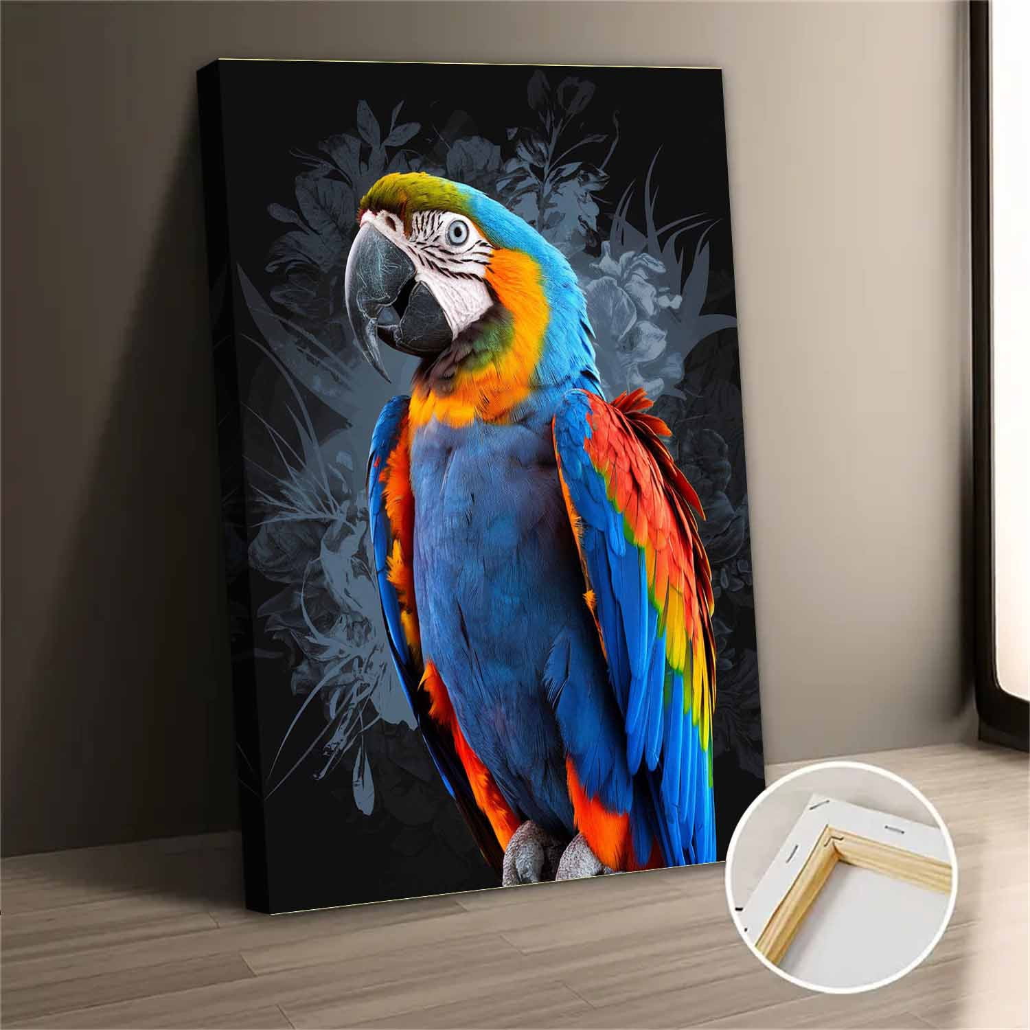 Vintage Abstract Macaw Canvas Wall Art Print for Bedroom Living Room ...