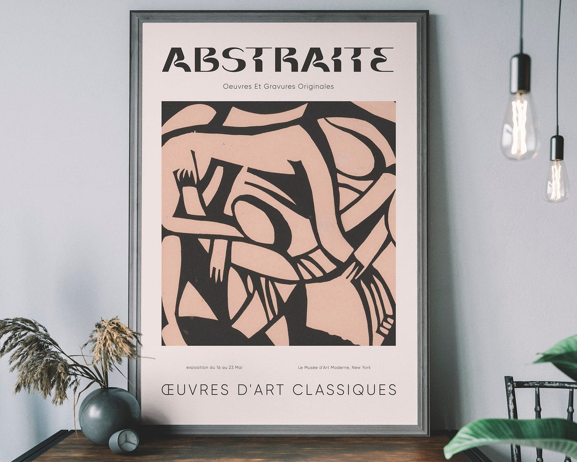 Vintage Abstract Museum Poster, Abstract Fine Art, Vintage Exhibition ...