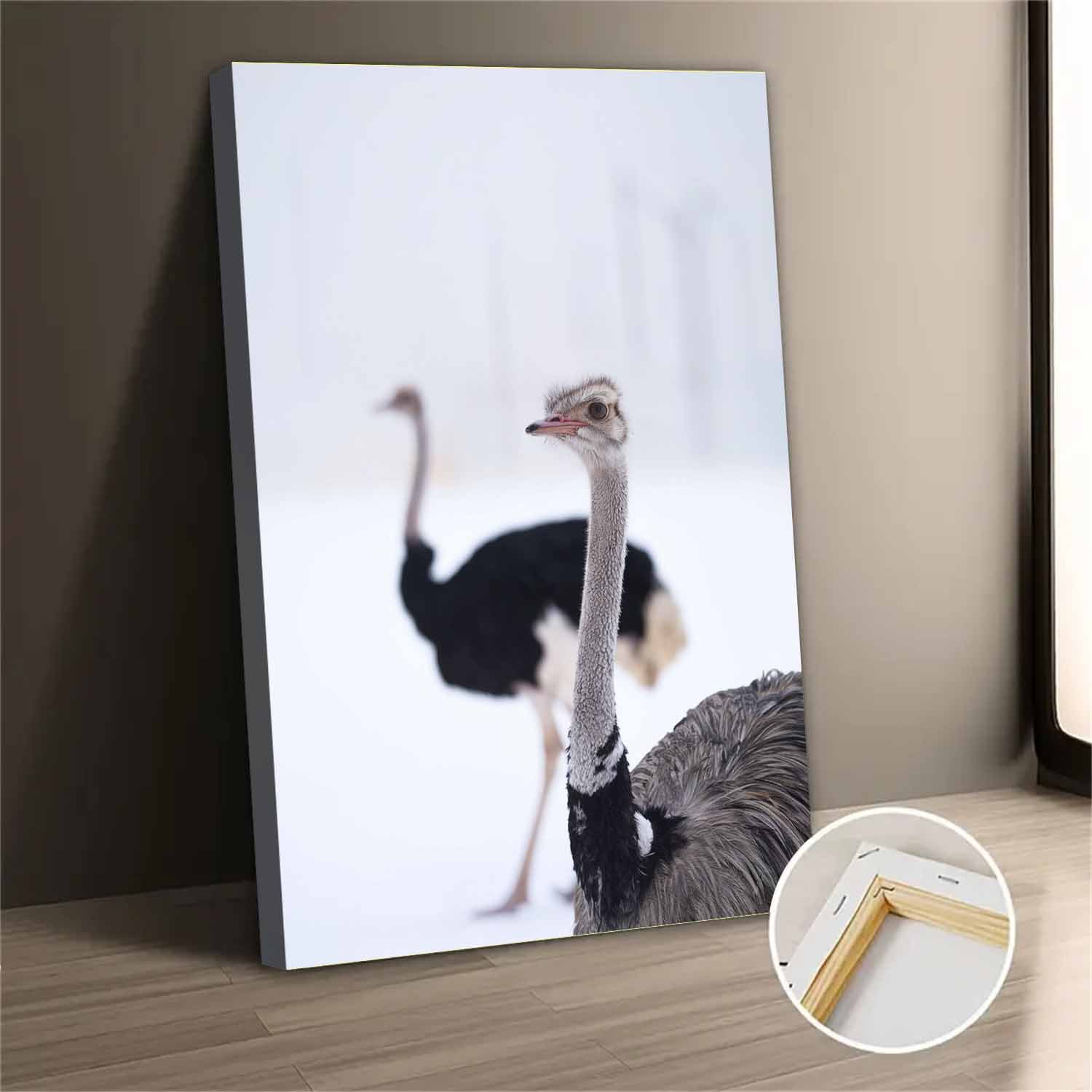 Vintage Abstract Ostrich Canvas Wall Art Prints for Bedroom Living Room ...