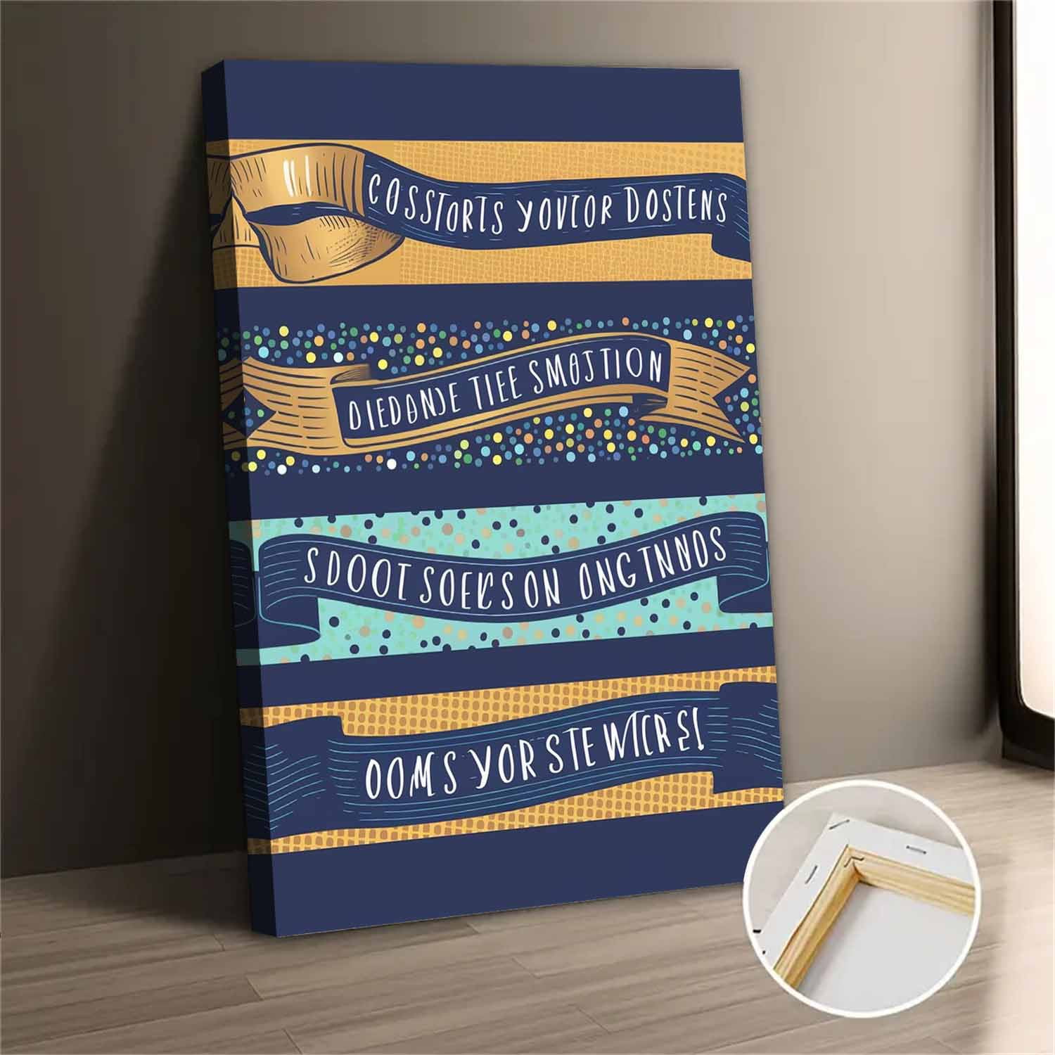 Vintage Abstract Ribbon Banner Canvas Wall Art - Walmart.com