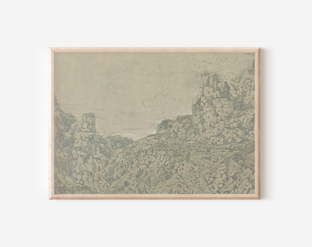 Vintage Abstract Sketch Of Landscape Downloadable Prints Digital ...