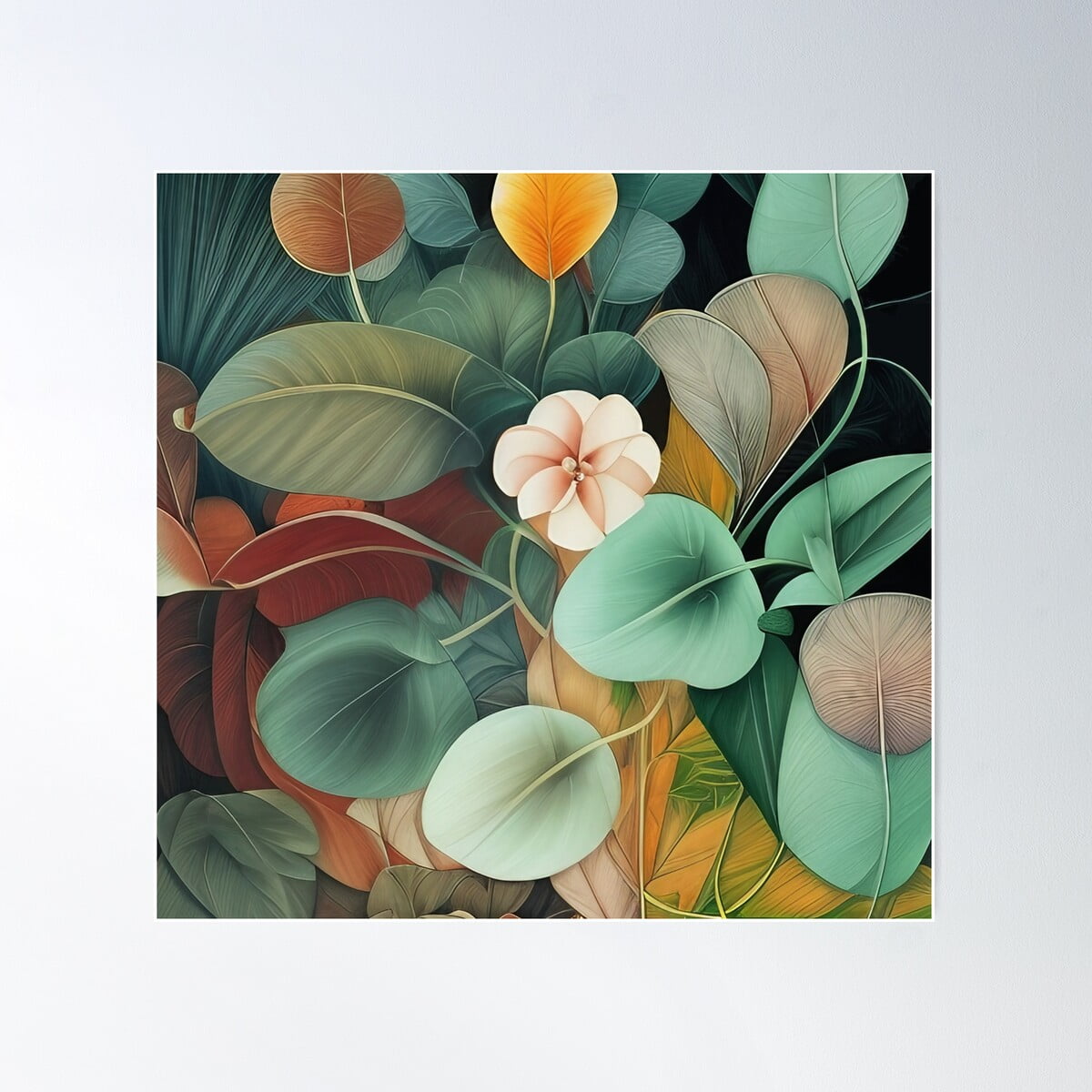 Vintage Abstract Tundra Nightshade Plant Poster Wall Art, Modern Wall ...