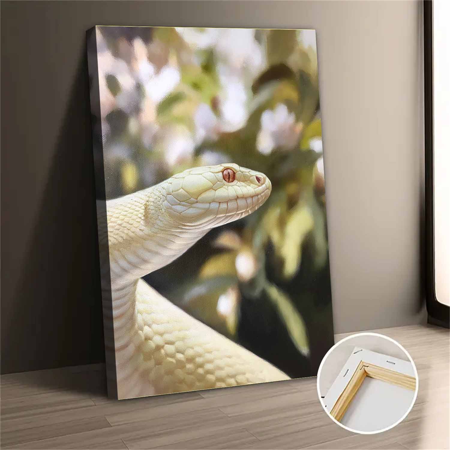 Vintage Abstract White Snake Canvas Wall Art Print for Bedroom Living ...