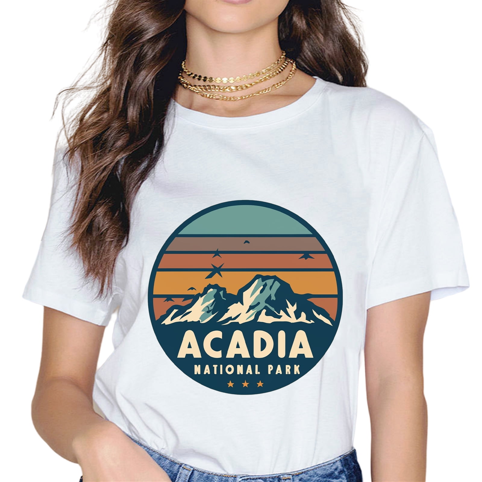 Vintage Acadia National Park Sunset T-Shirt - Walmart.com