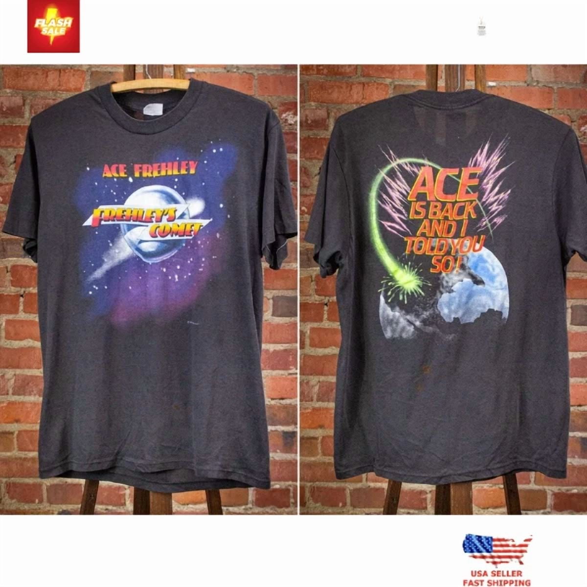 Vintage Ace Frehley Frehley's Comet Ace is Back Concert T Shirt 1987 ...