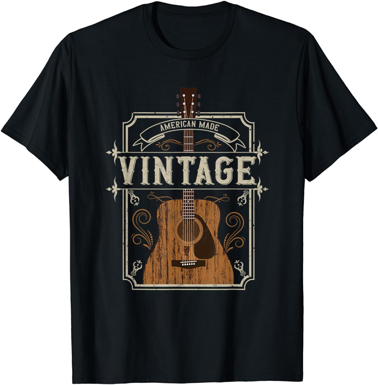 Vintage Acoustic Guitar Collector Retro Guitarist T-Shirt - Walmart.com