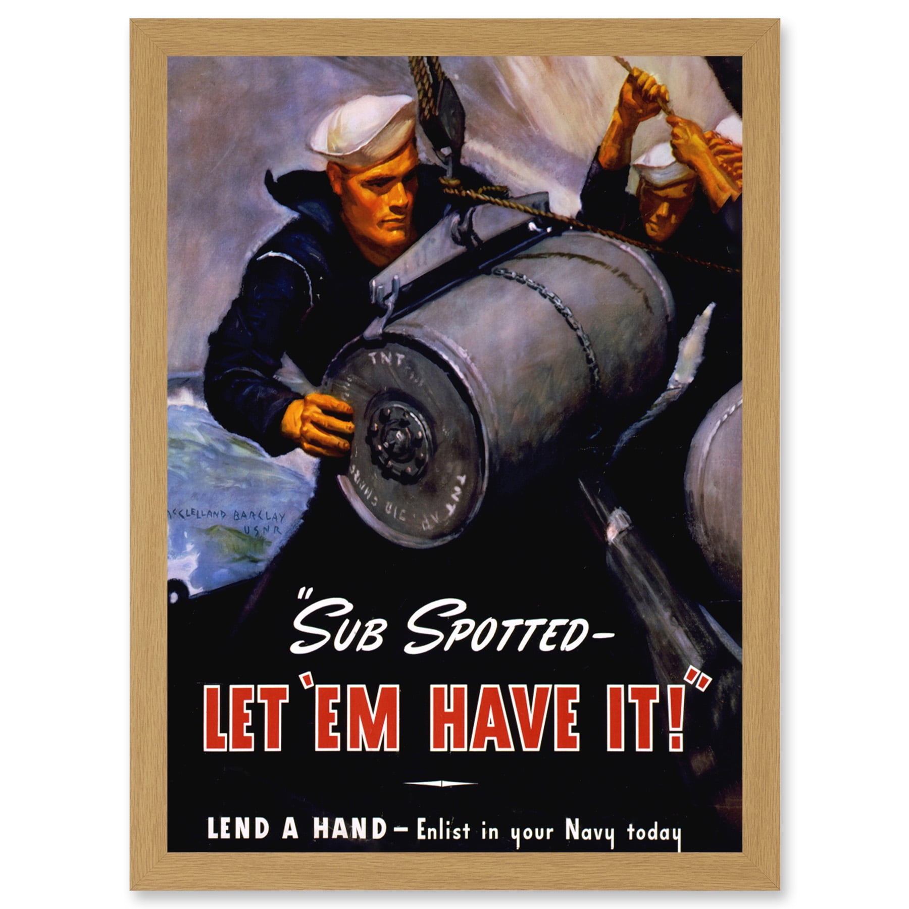 Vintage Ad War WWII US Navy Submarine Bomb Sailor Military A4 Artwork ...
