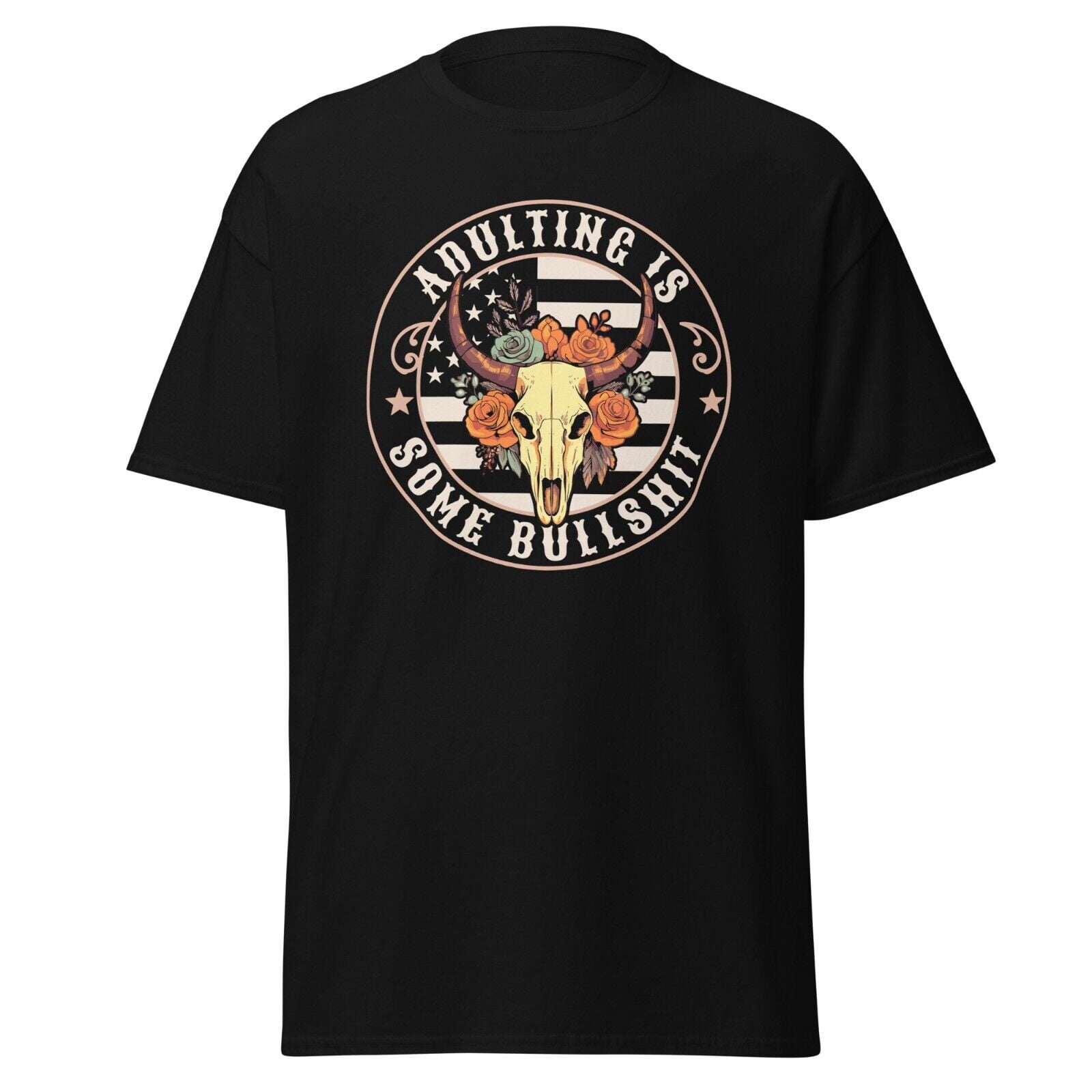 Vintage Adulting Shirt – Funny Boho Cow Graphic Tee with Growing Old ...