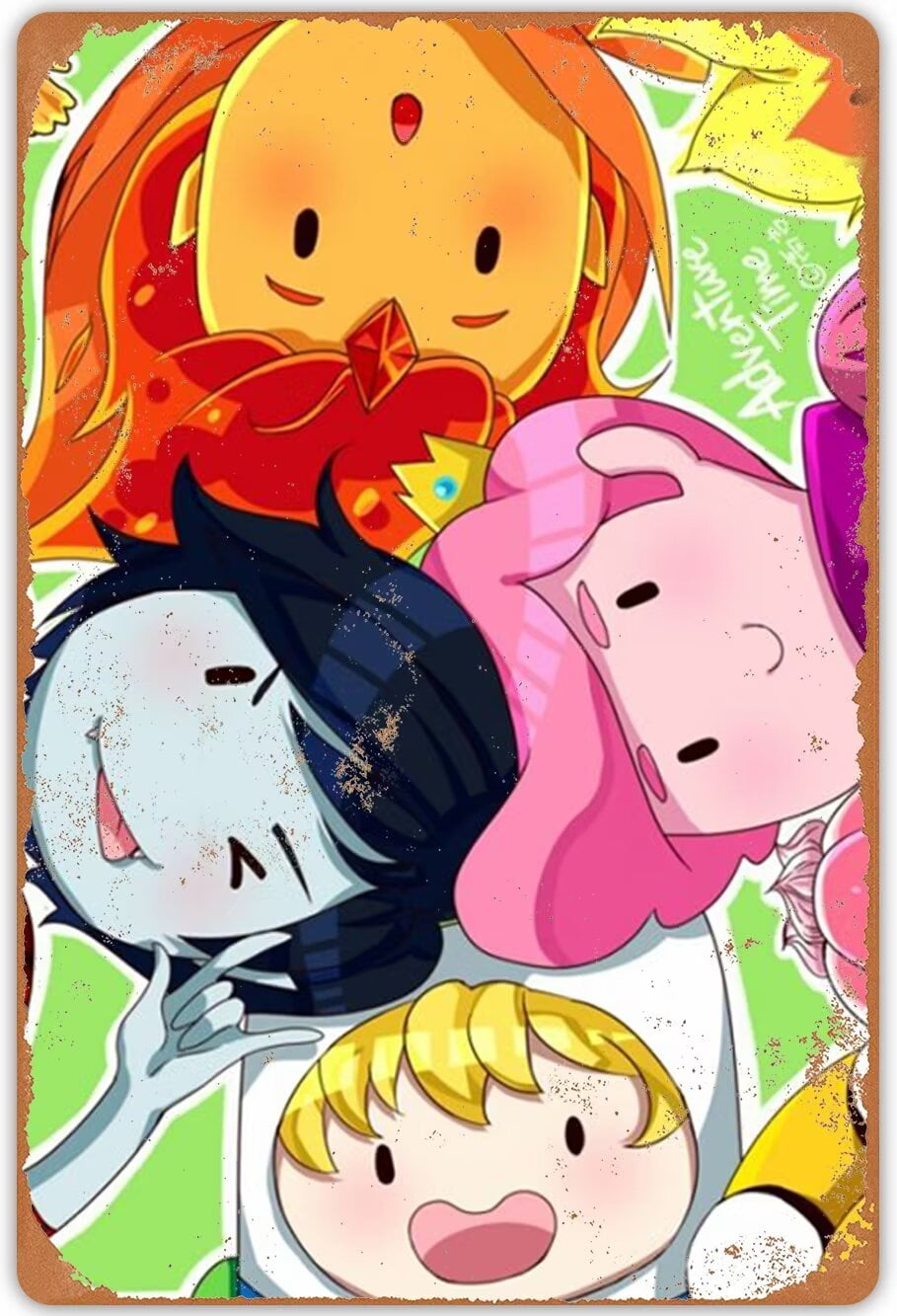 Vintage Adventure Time Poster Metal Sign Cute Animation Tin Signs Retro ...