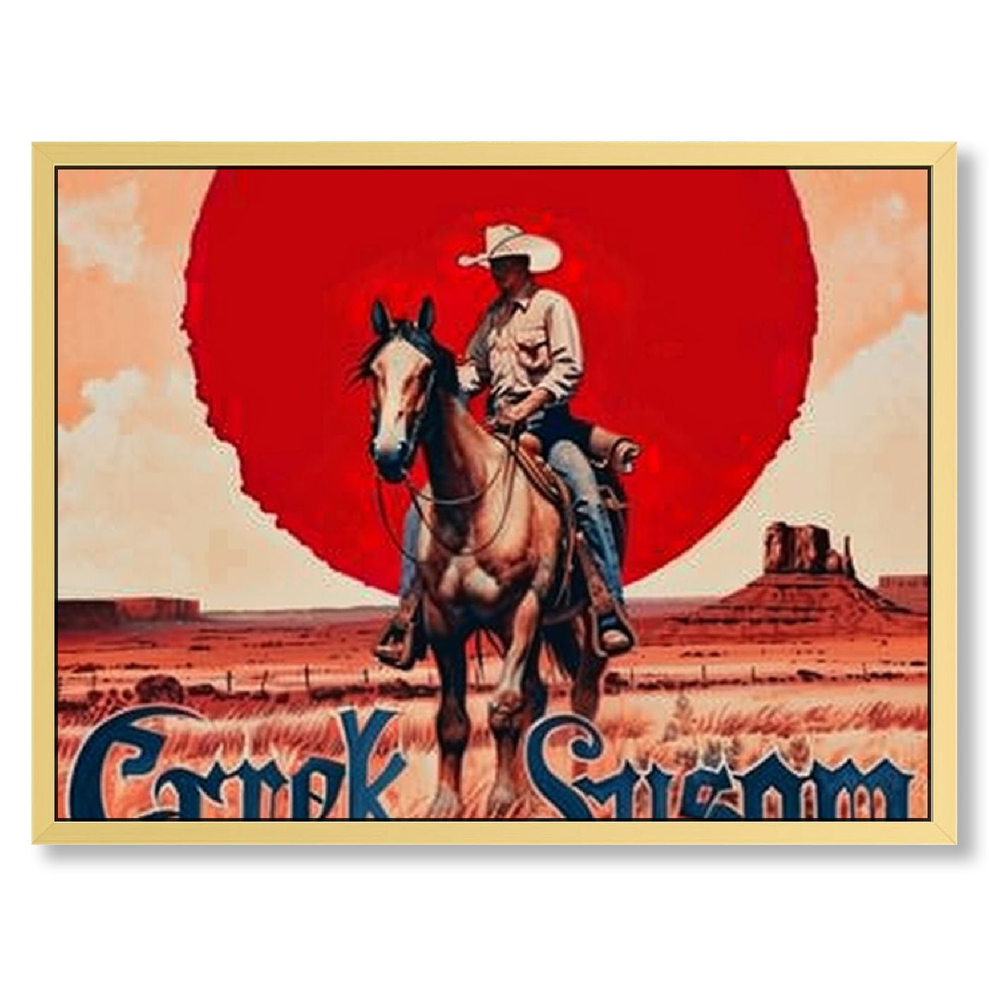 Vintage Advertising Poster - Retro Western Print - , Funky Wild West ...