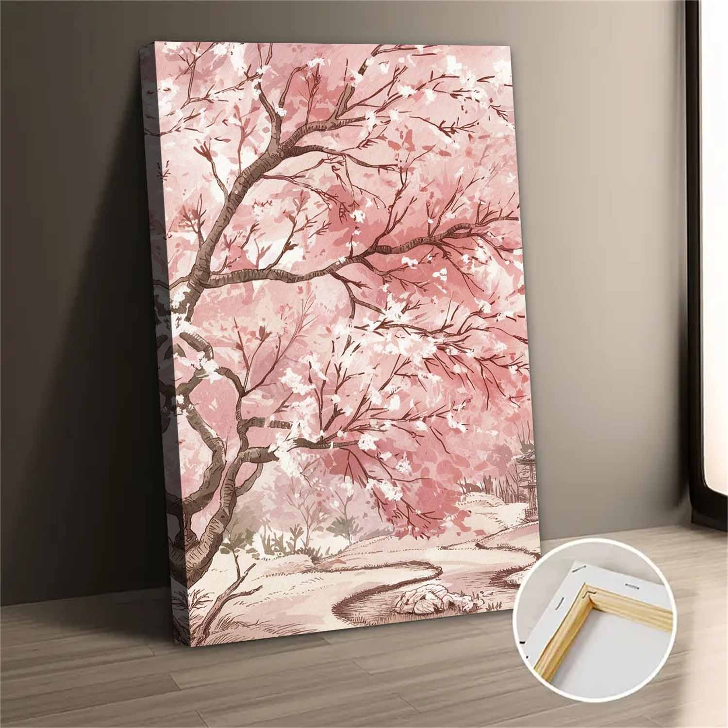 Vintage Aesthetic Pink Cherry Blossom Canvas Wall Art - Walmart.com